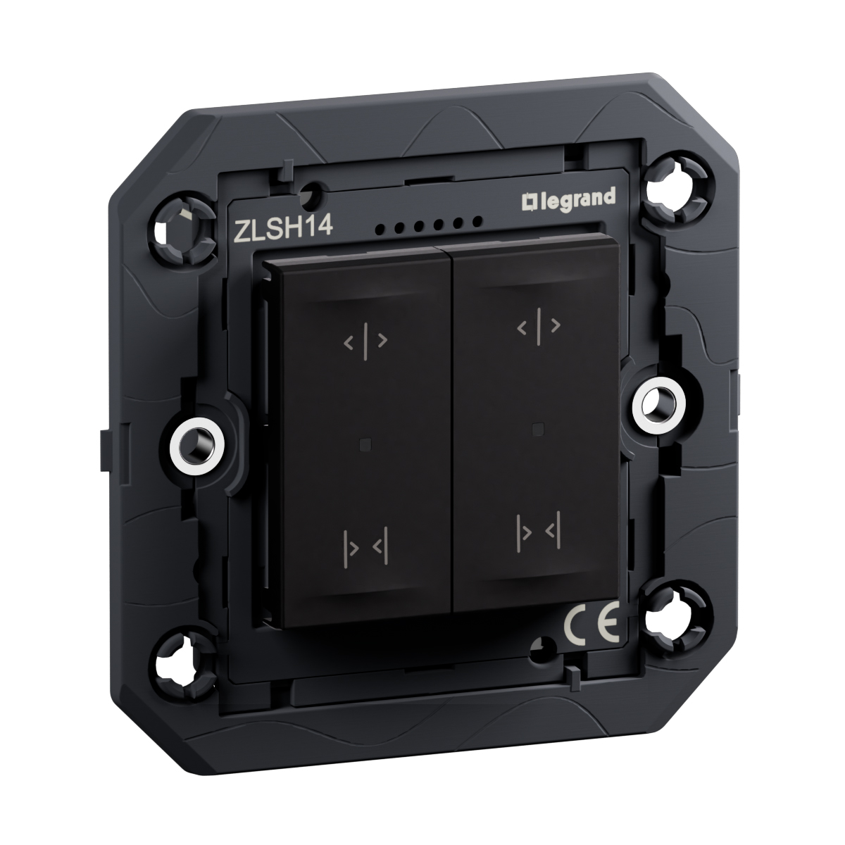 Arteor Advance wired curtain/roller blind 2gang switch with neutral matt black | AC5312MB0 ...