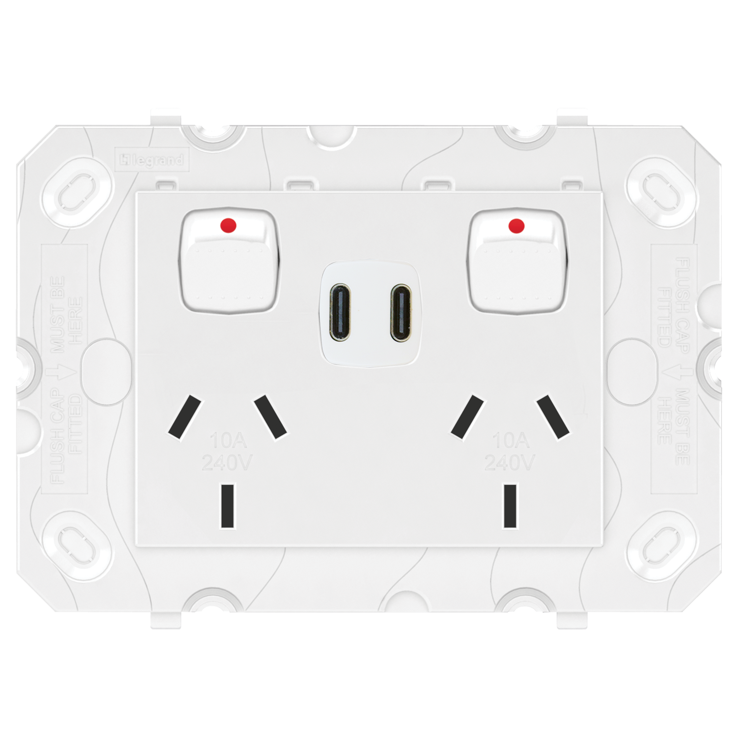 Legrand Arteor 15W Double Power Point with USB Charger Type C+C White ...