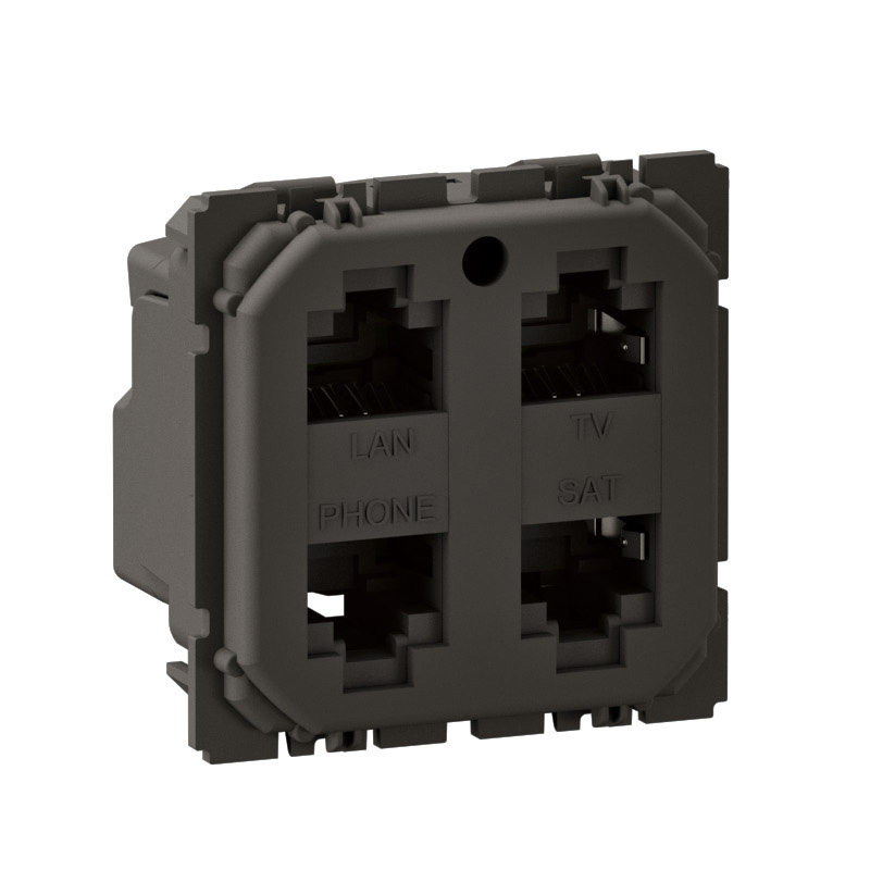 CM0348 Prise quadruple RJ45 Céliane blindée Cat.6 STP - professionnel ...