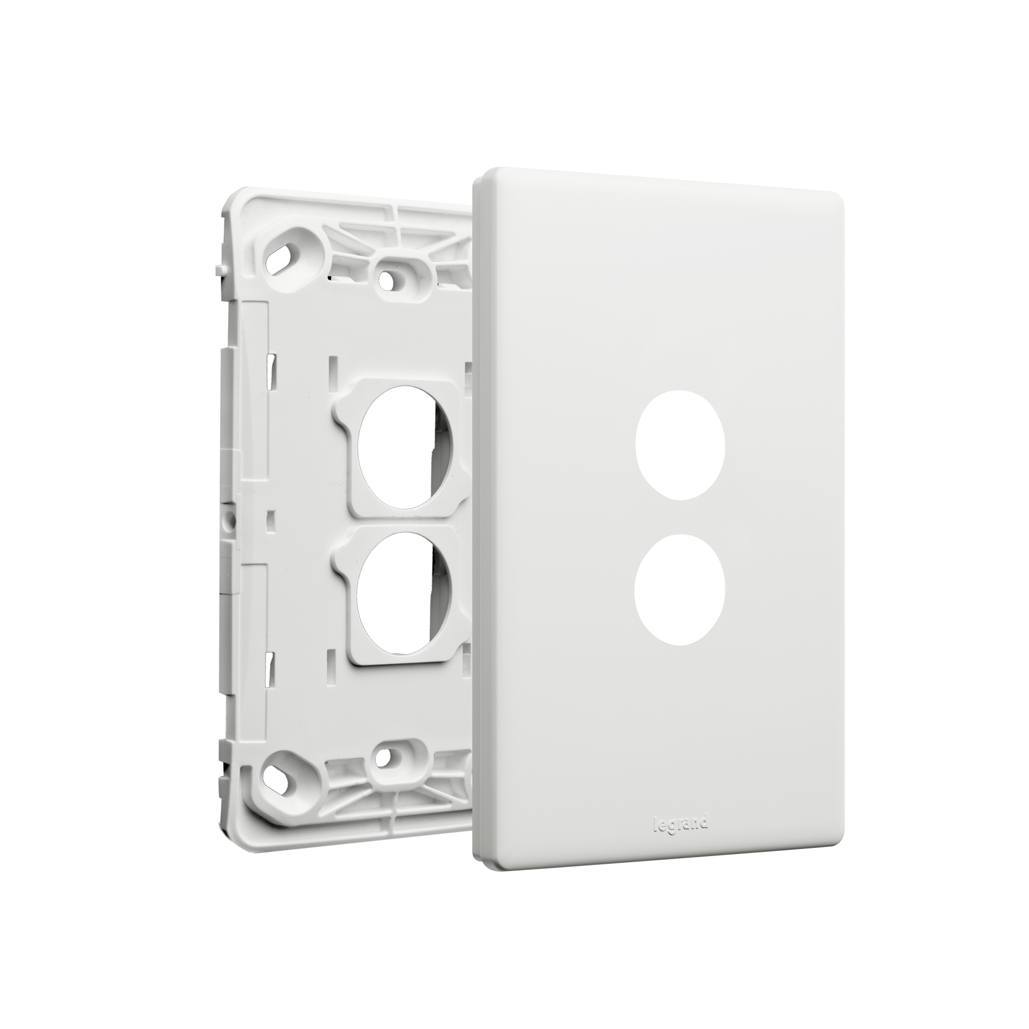 Excel Life EM Series Grid & Plate 2 Gang Matt White | ED770/2GPLMW ...