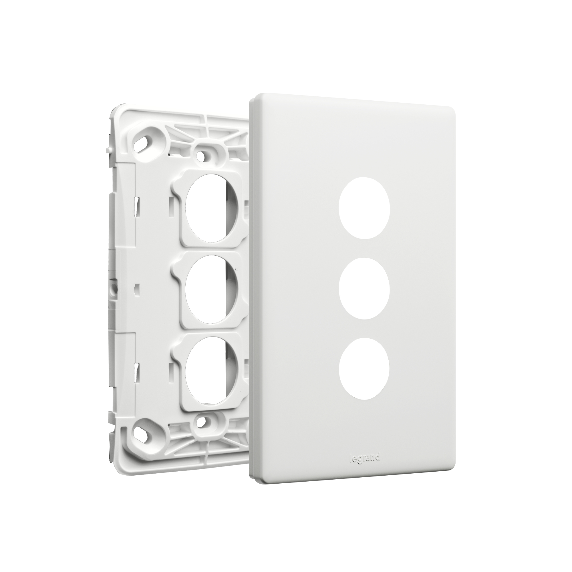 Excel Life EM Series Grid & Plate 3 Gang Matt White | ED770/3GPLMW ...
