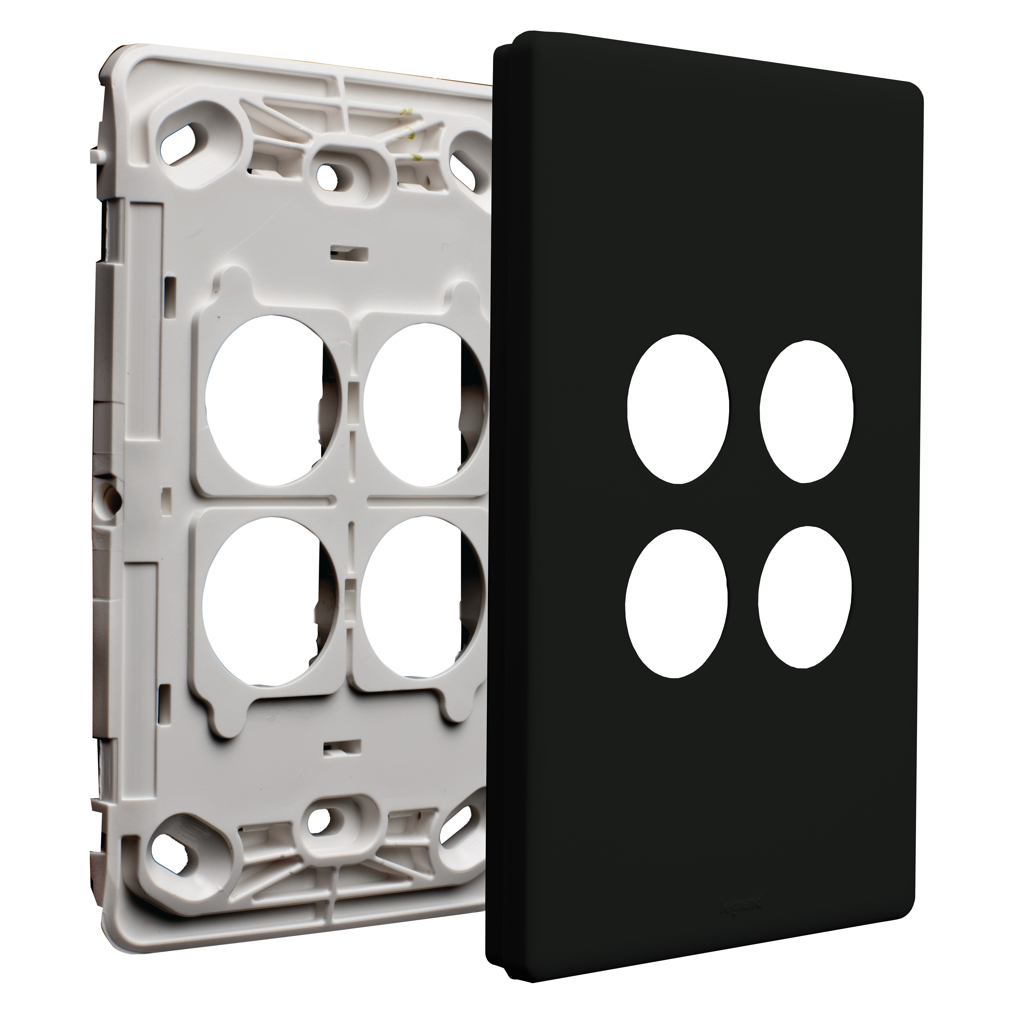 Excel Life EM Series Grid & Plate 4 Gang Black | ED770/4GPLBL ...
