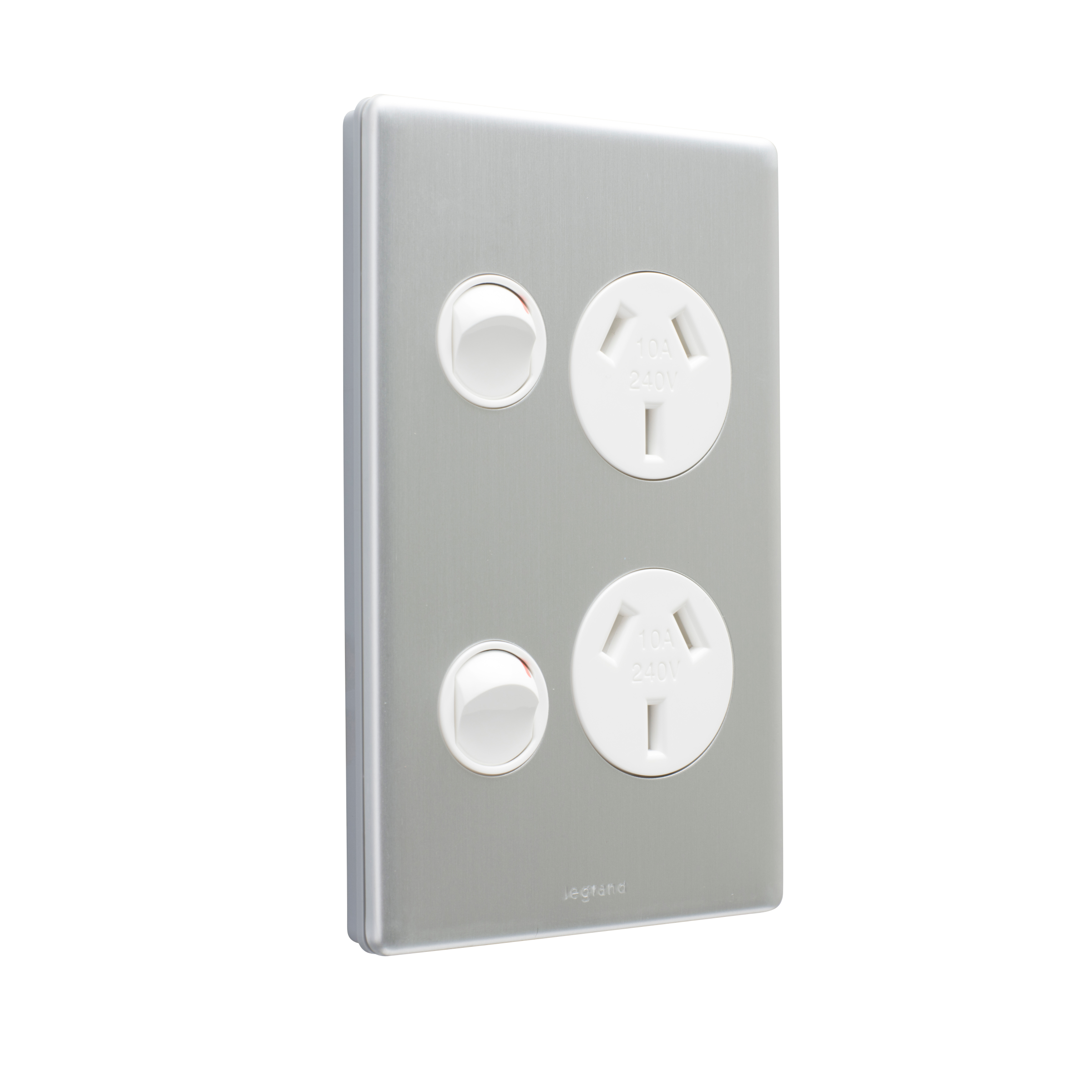 Excel Life Vertical Double Powerpoint Coverplate Matt Silver ...