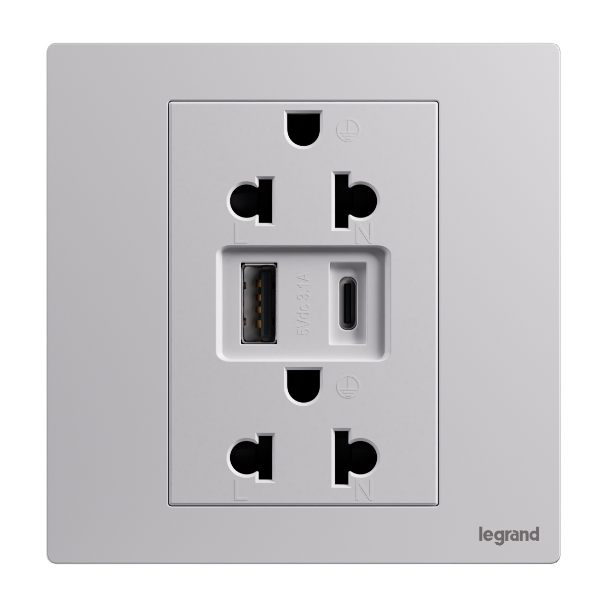Galion Up - 1G EU-US 16A 2P+E USB A+C 3A matt white - 48W USB output ...