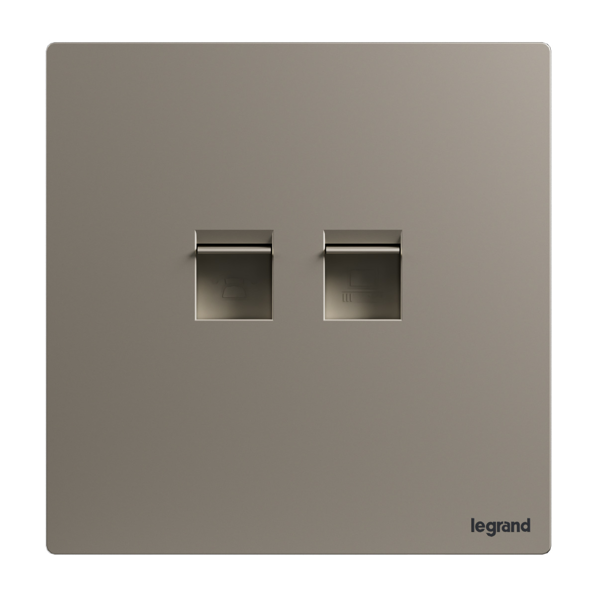 RJ11+RJ45 CAT6 UTP socket champagne - Surface/Flush mount - Dual port ...