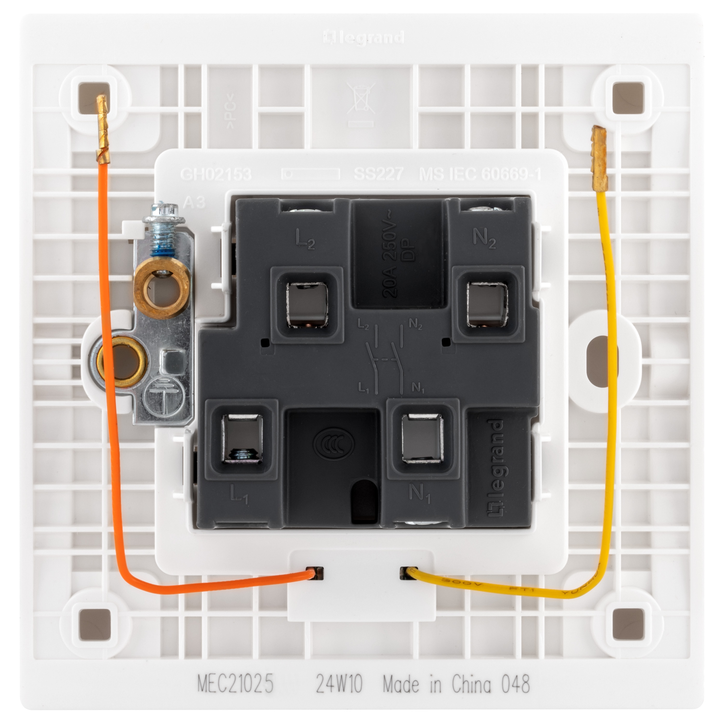 Obria 1 gang 1W 20A Dp Switch With Led Indicator And Water Heater Marking + Earth - Matt White ...