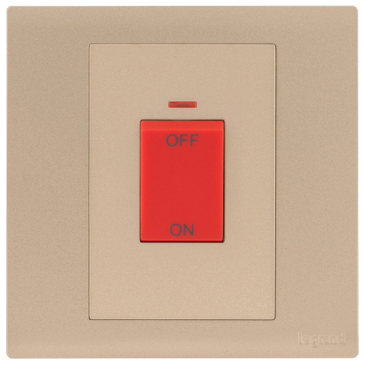 Obria 1 gang 1W 45A Dp Switch With Red Led Indicator Rose Gold ...
