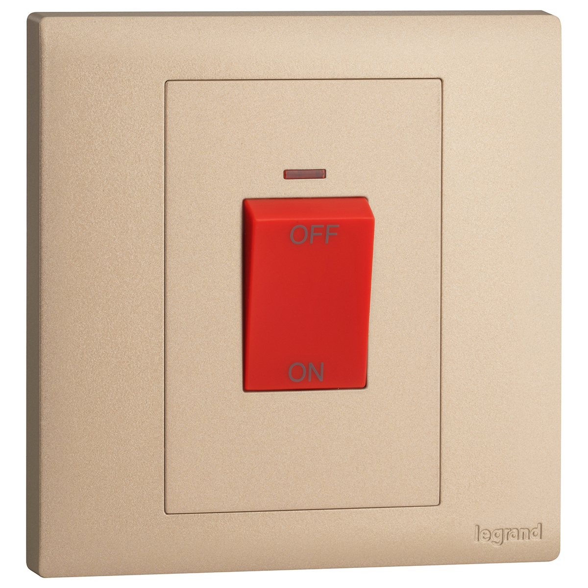 Obria 1 gang 1W 45A Dp Switch With Red Led Indicator Rose Gold ...