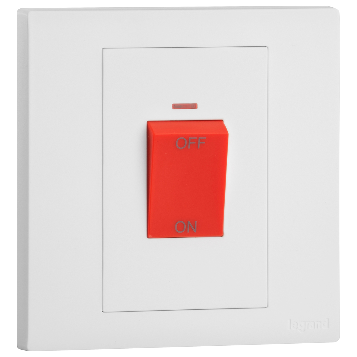 Obria 1 gang 1W 45A Dp Switch With Red Led Indicator - Matt White ...