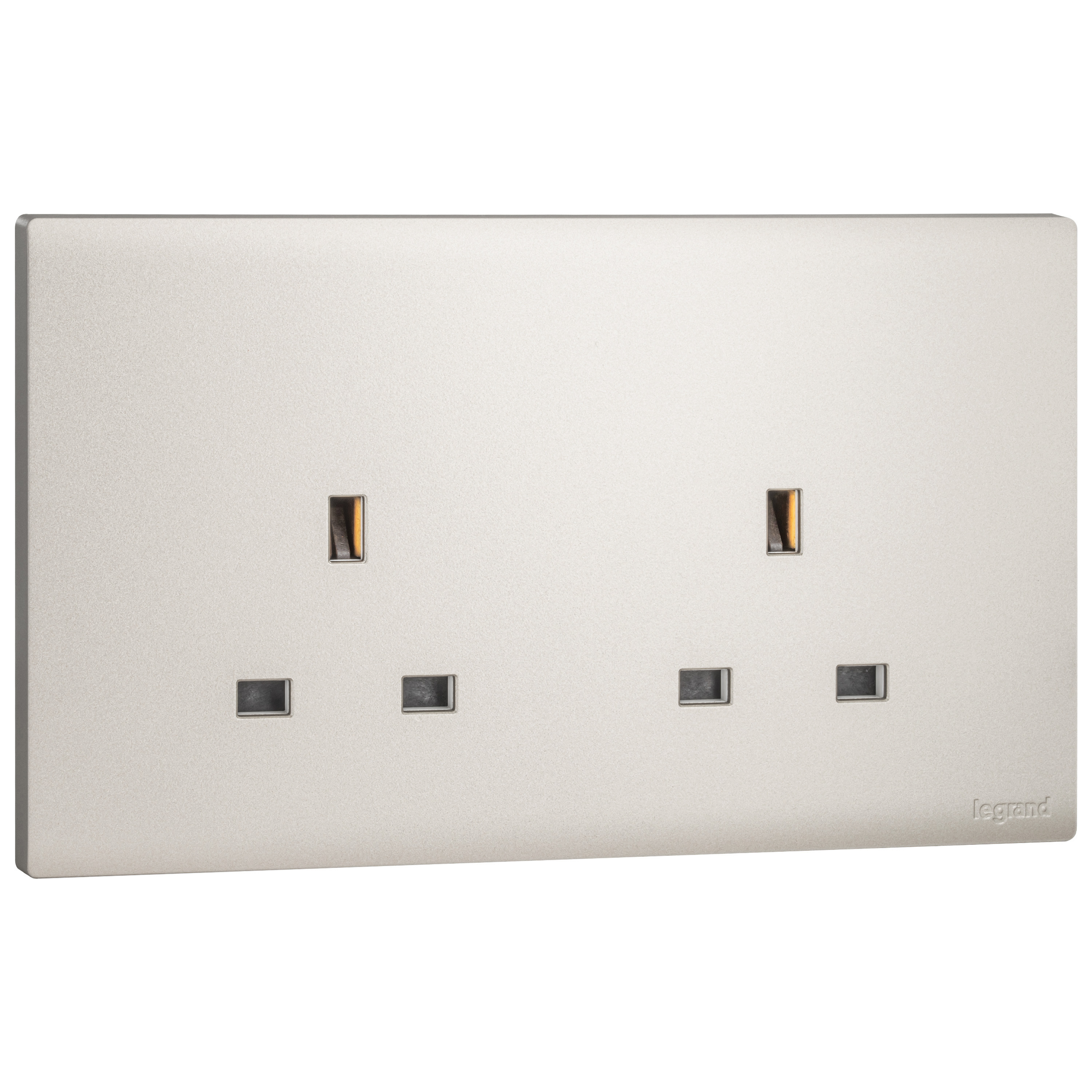 Obria 2 gang Bs 13A Unswitched Socket Champagne | MEC31033CH ...
