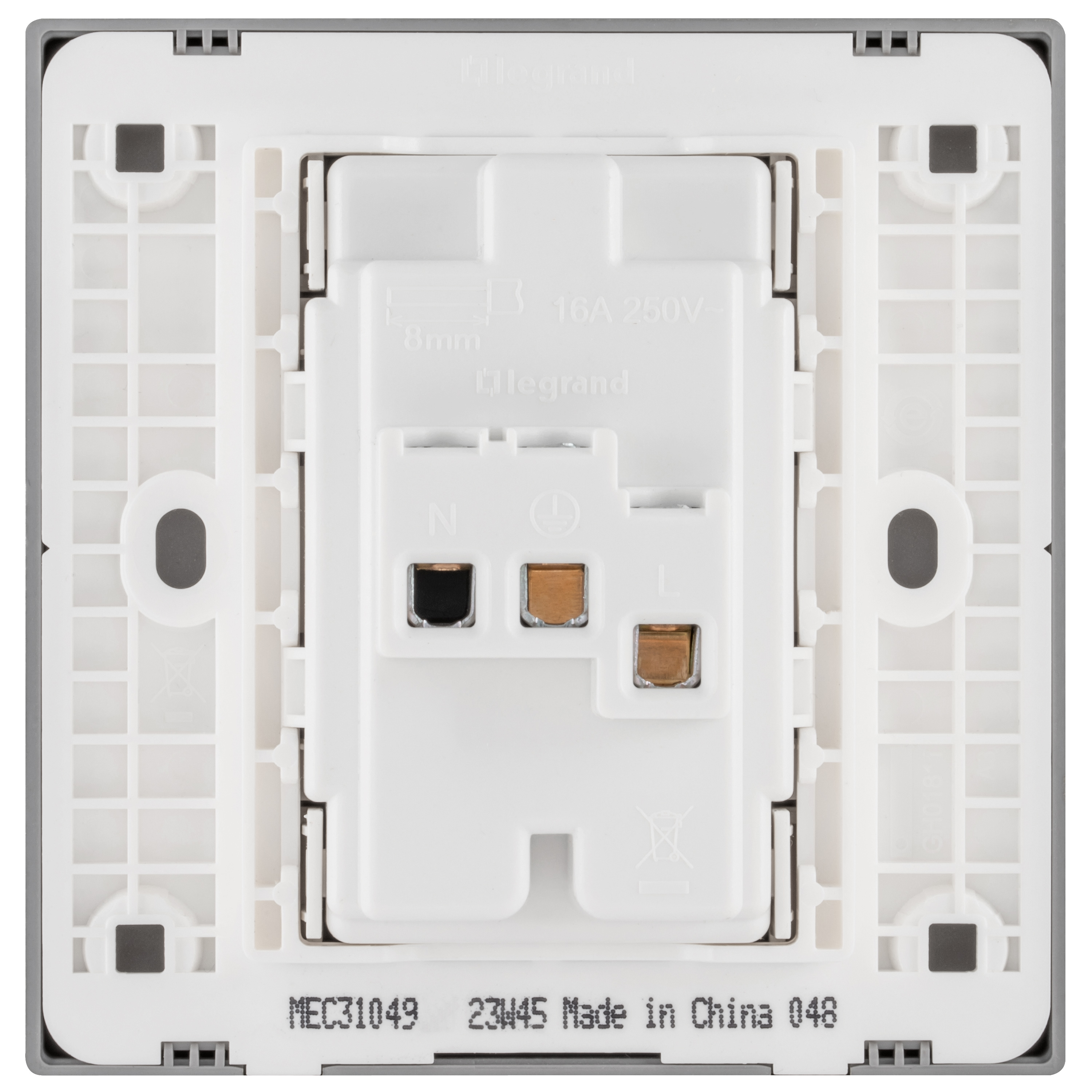 Obria 1 gang Euro-Us 16A Duplex 2 Poles + Earth - Matt Black | MEC31049BL | 3414972670531 | Legrand