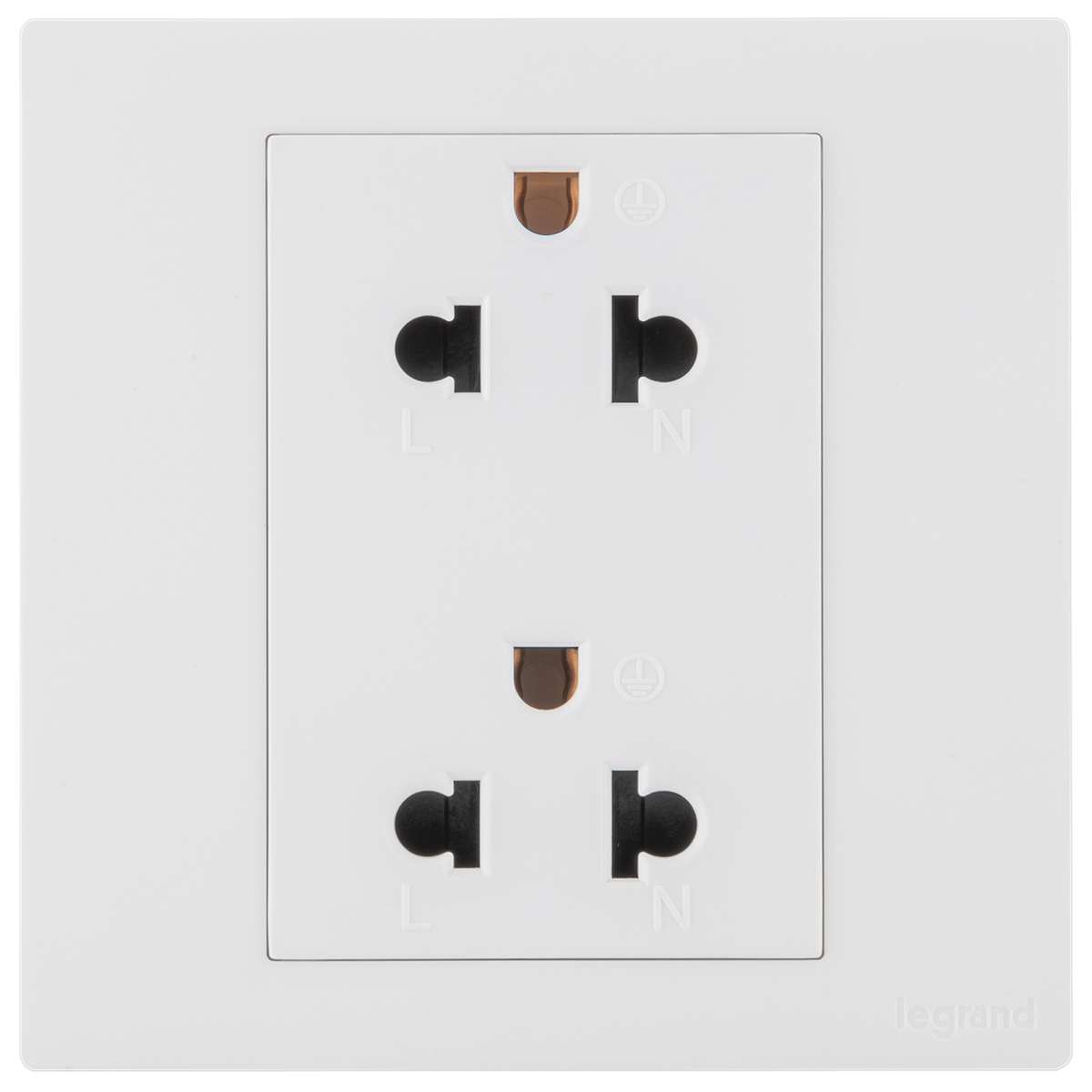 Obria 1 gang Euro-Us 16A Duplex 2 Poles + Earth Matt White | MEC31049WH ...
