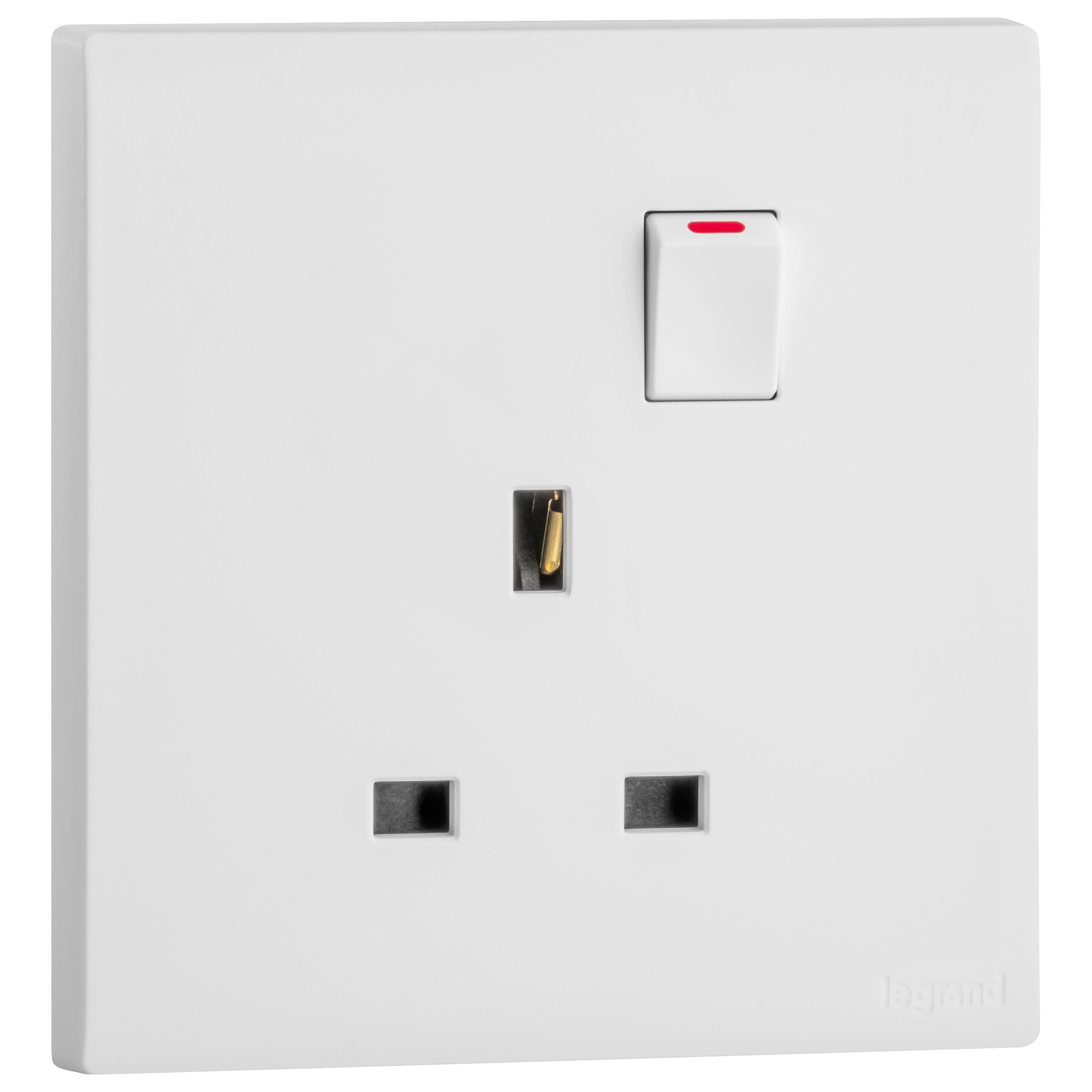 Obria 1 gang BS 13A Switched Socket +Led - Matt White | MEC32035WH ...