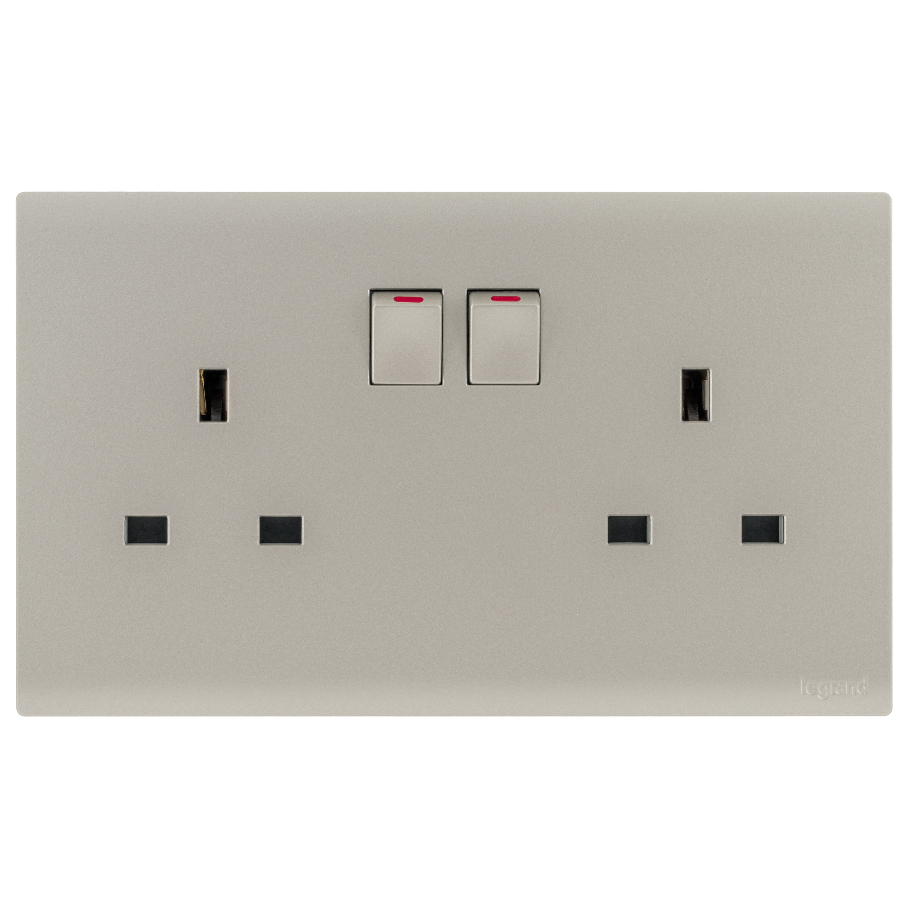 Obria 2 gang Bs 13A Sp Switched Socket Champagne | MEC32036CH ...