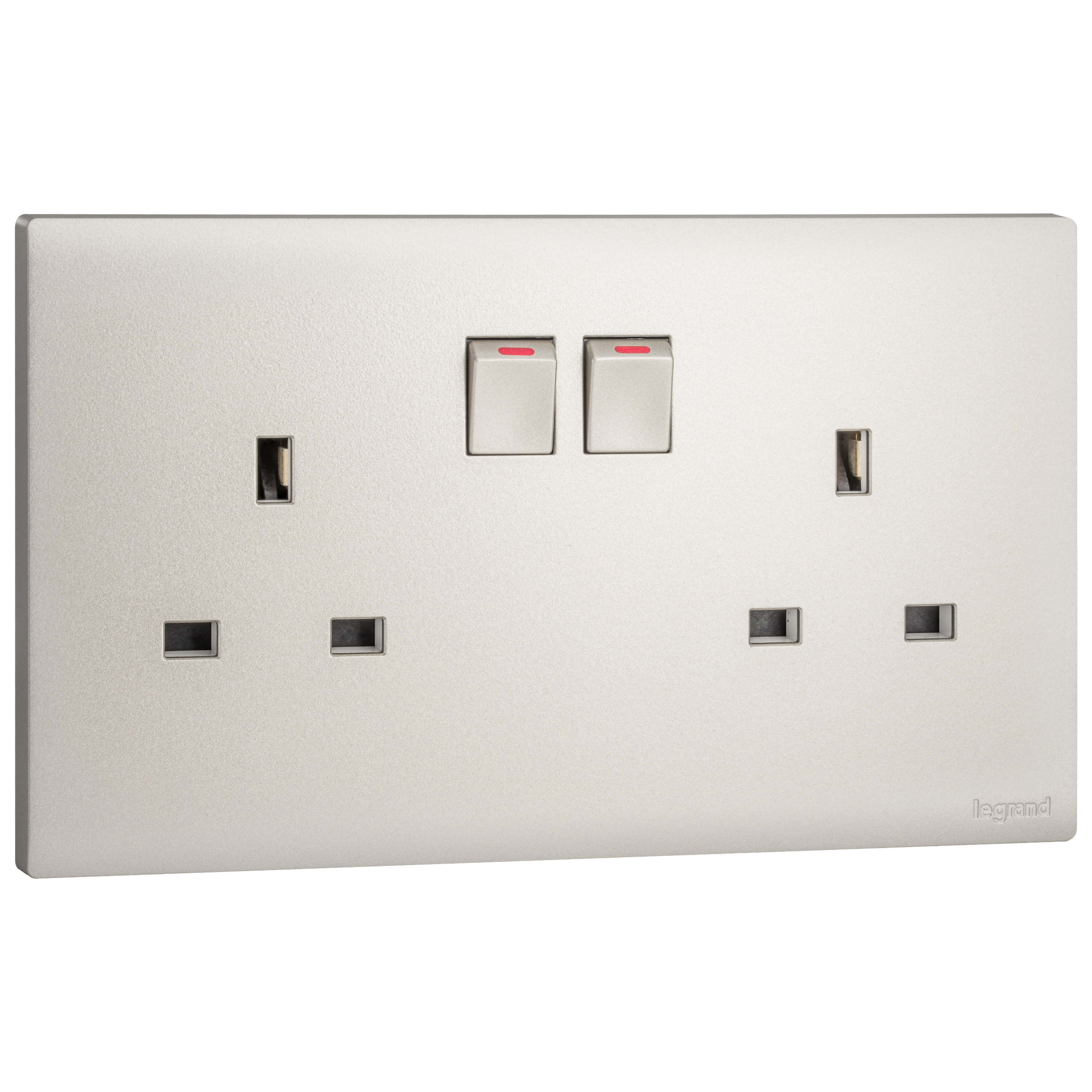 Obria 2 gang Bs 13A Sp Switched Socket Champagne | MEC32036CH ...