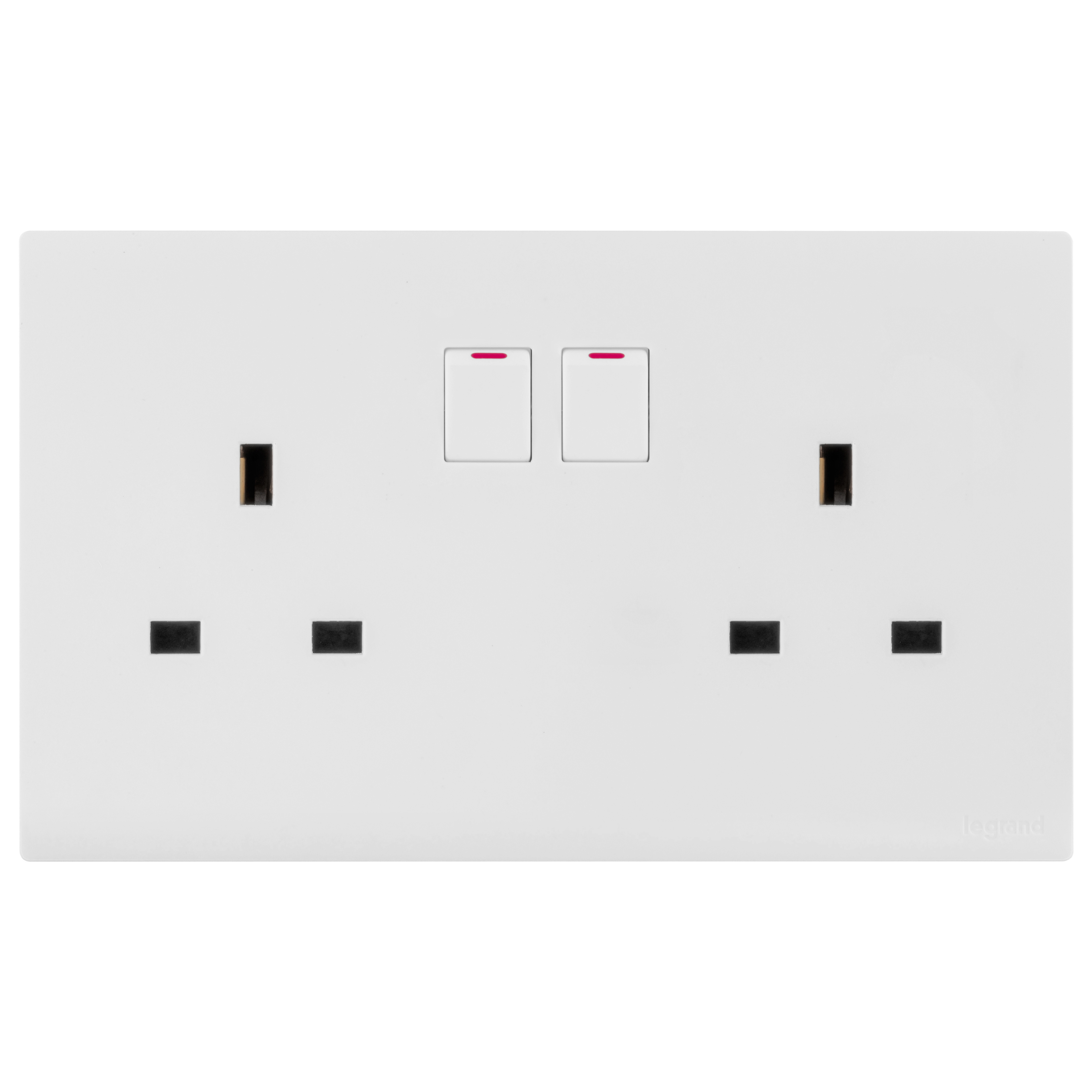 Obria 2 gang BS 13A Sp Switched Socket - Matt White | MEC32036WH ...