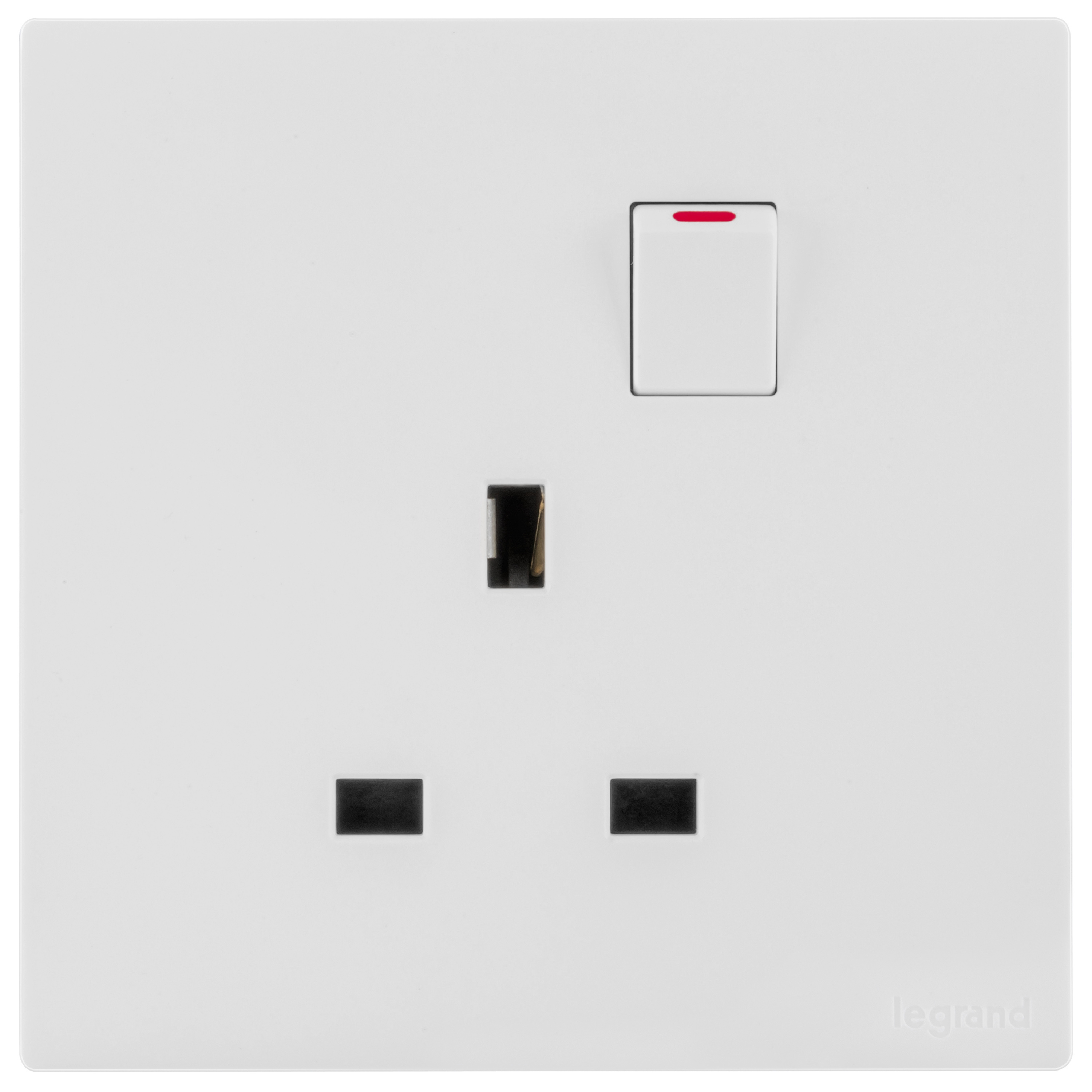 Obria 1 gang BS 13A Dp Switched Socket + 2 Earth Terminal - Matt White ...