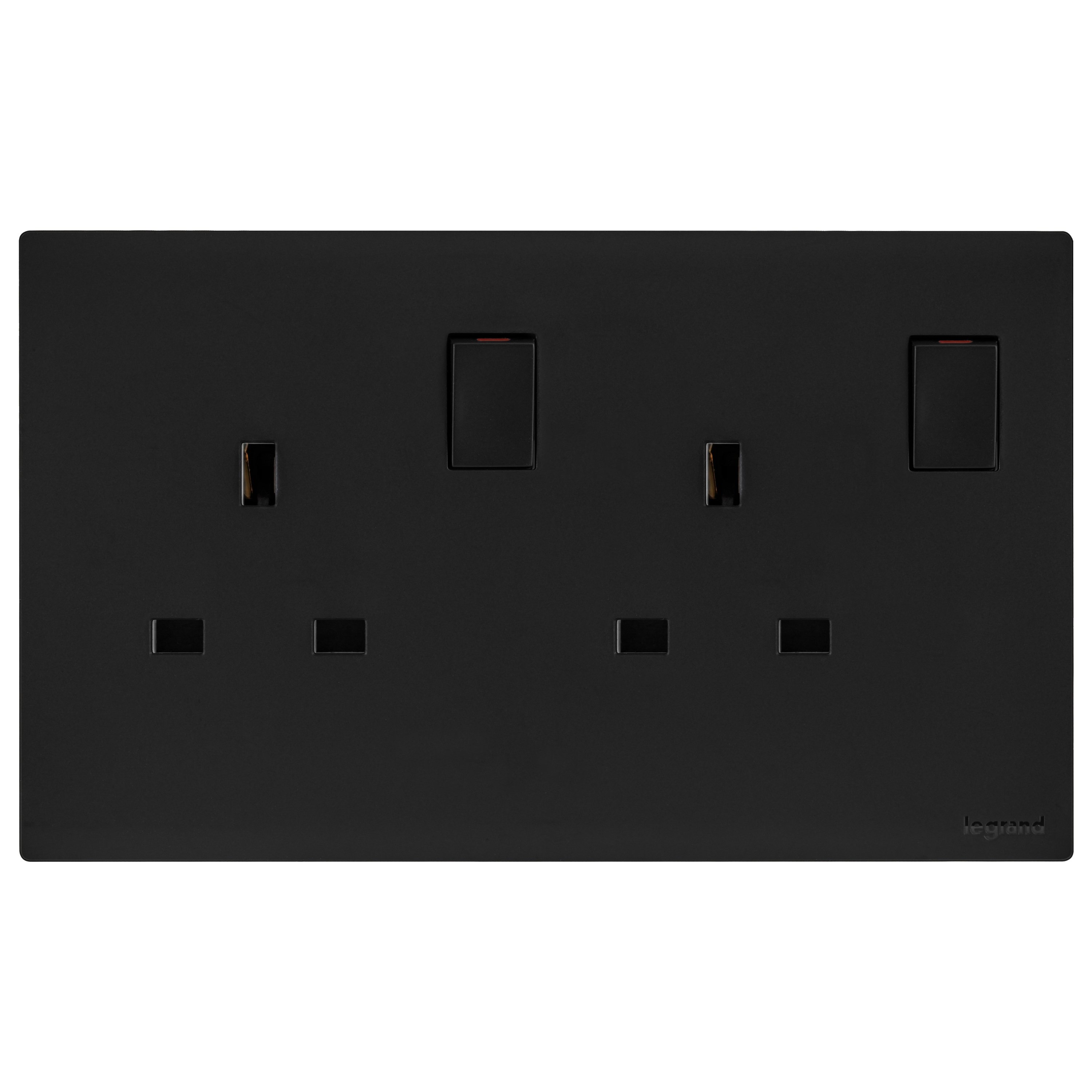 Obria 2 gang BS 13A Dp Switched Socket + 2 Earth Terminal - Matt Black | MEC32040BL ...