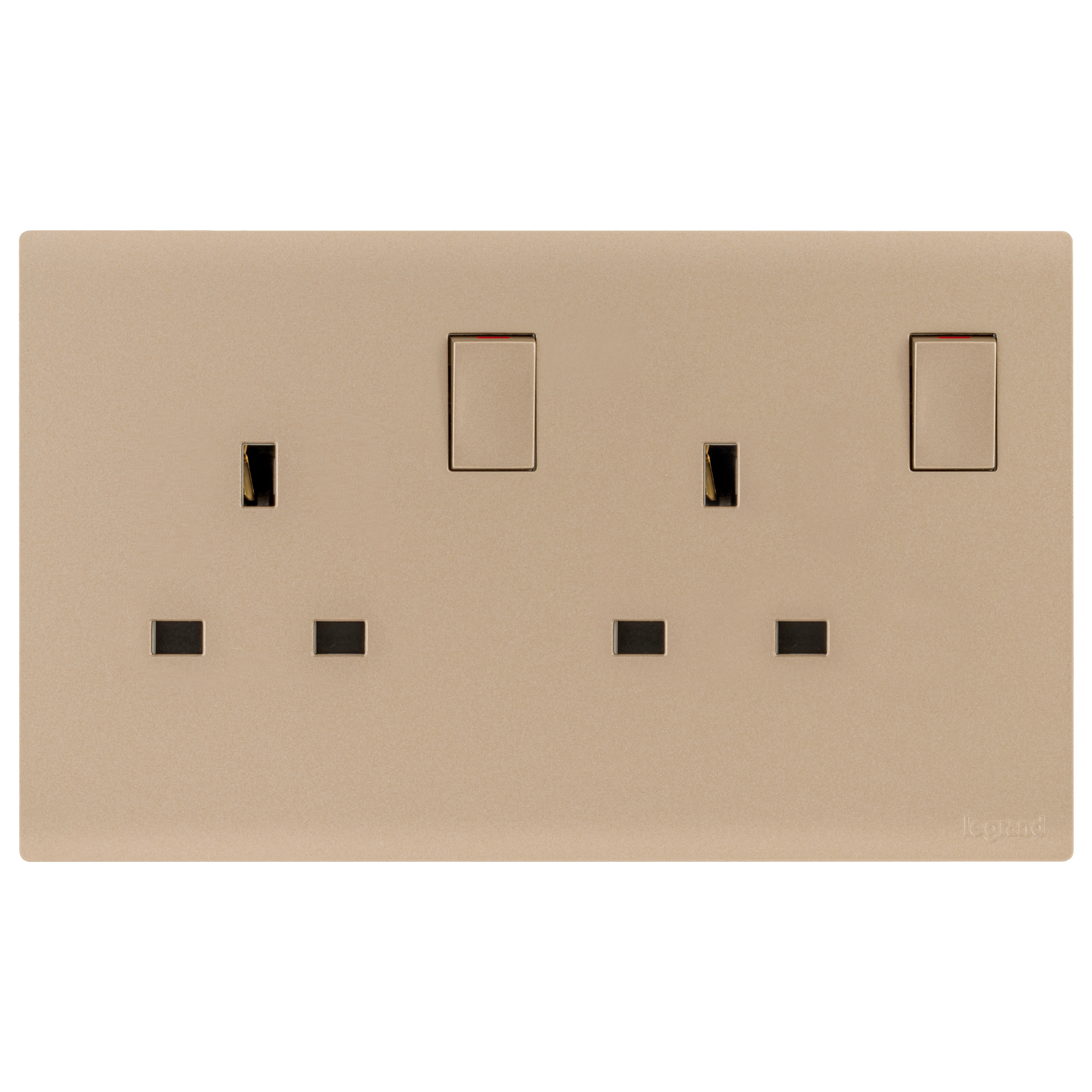 Obria 2 gang BS 13A Dp Switched Socket + 2 Earth Terminal - Rose Gold ...