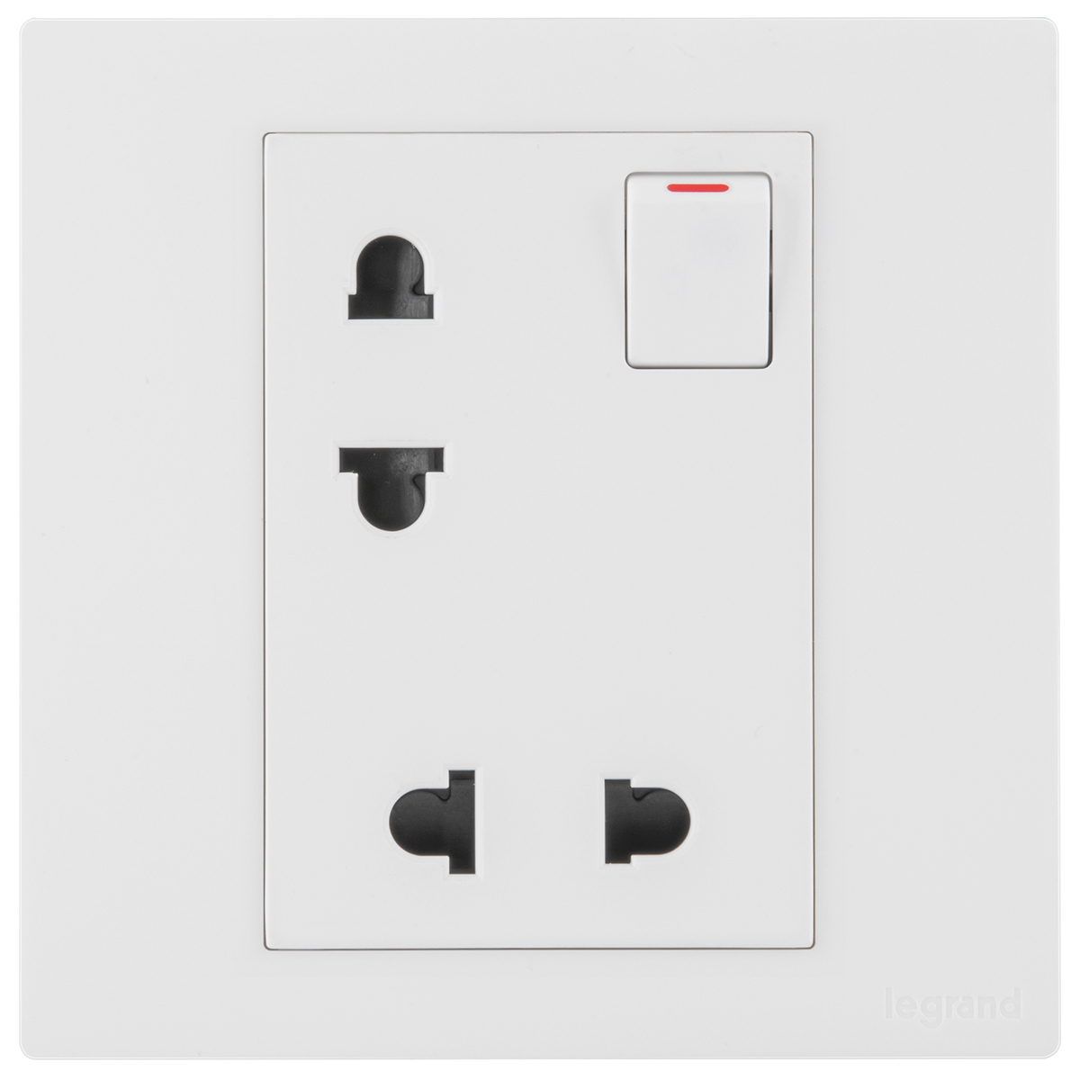 Obria 1 gang Euro-Us 16A Duplex 2 Poles Switched Socket Matt White ...