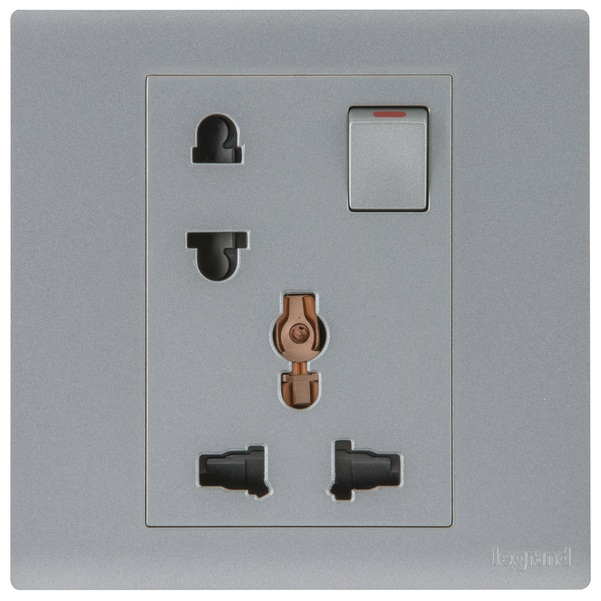 Obria 1 gang 16A Multistandard + Euro-Us Switched Socket Dark Silver ...