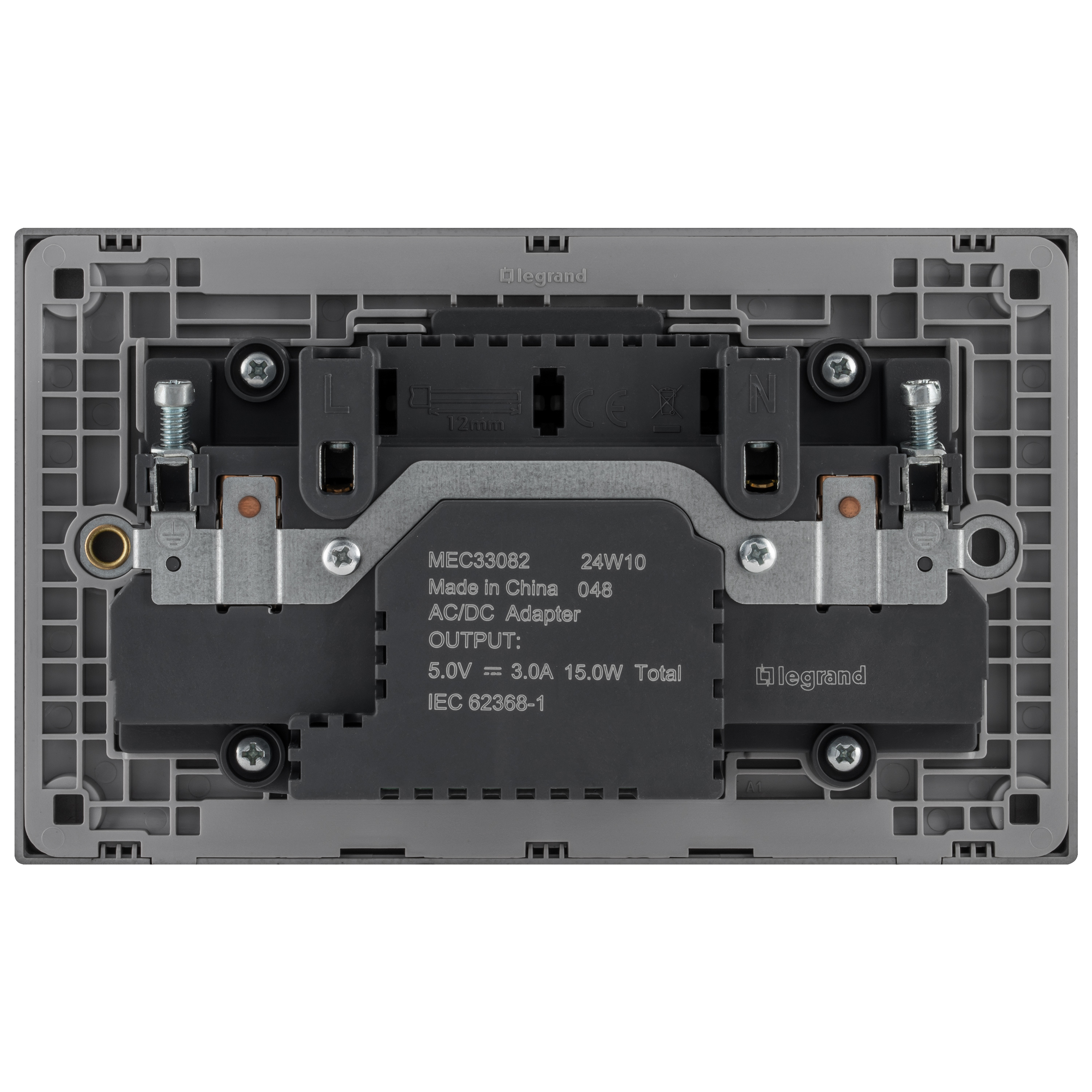 Obria 2 gang 16A Multistandard Switched Socket + Usb Type A+C 15W ...