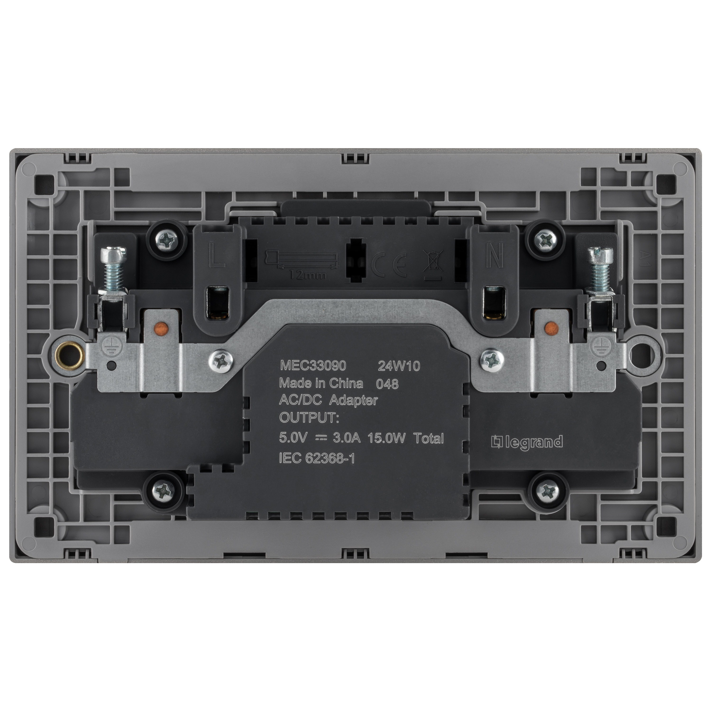 Obria 2 gang BS 13A Sp Switch Socket + Usb A+C 15W - Champagne | MEC33090CH | 3414972673983 ...