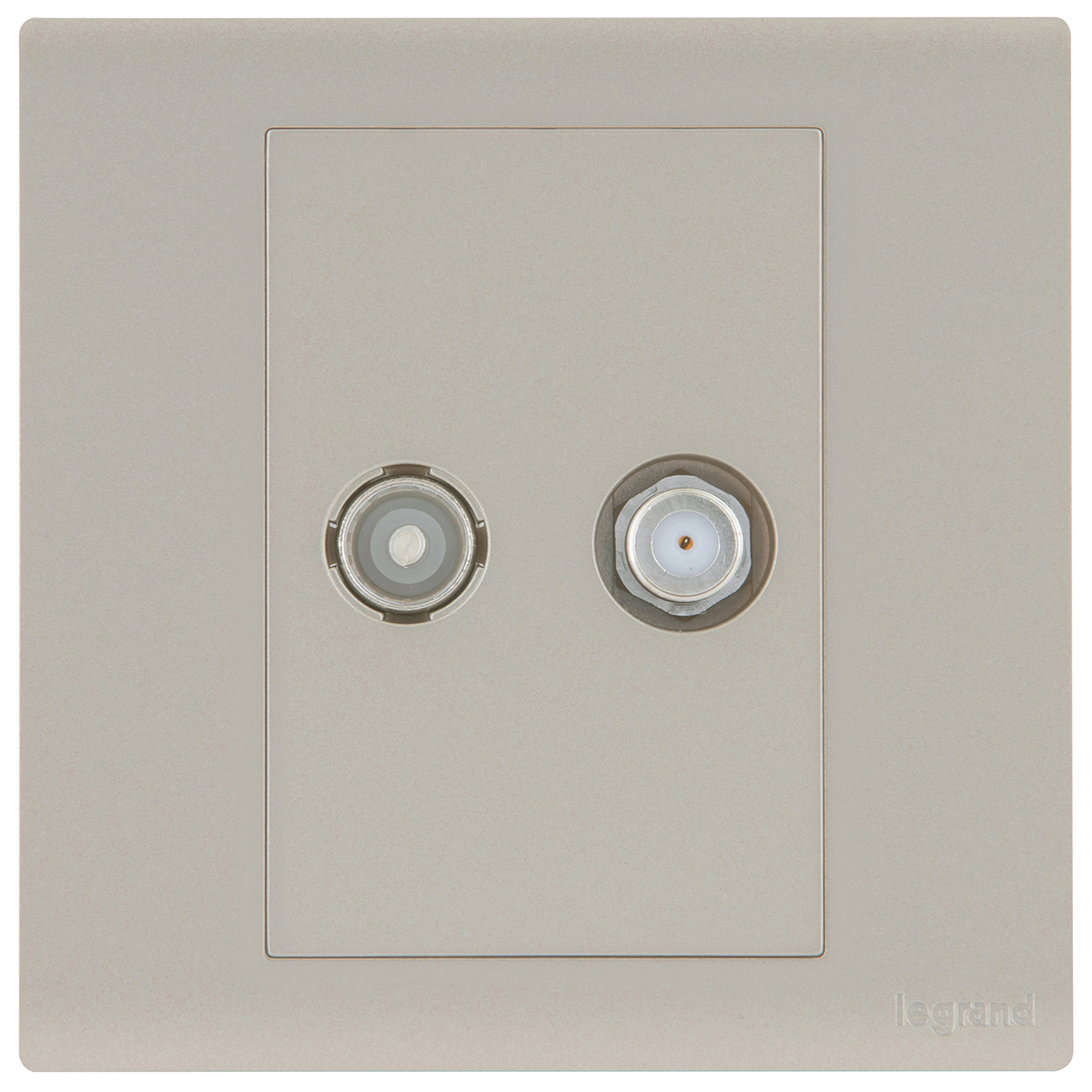 Obria Double TV Socket Female + "F" Type - Champagne | MEC41069CH ...