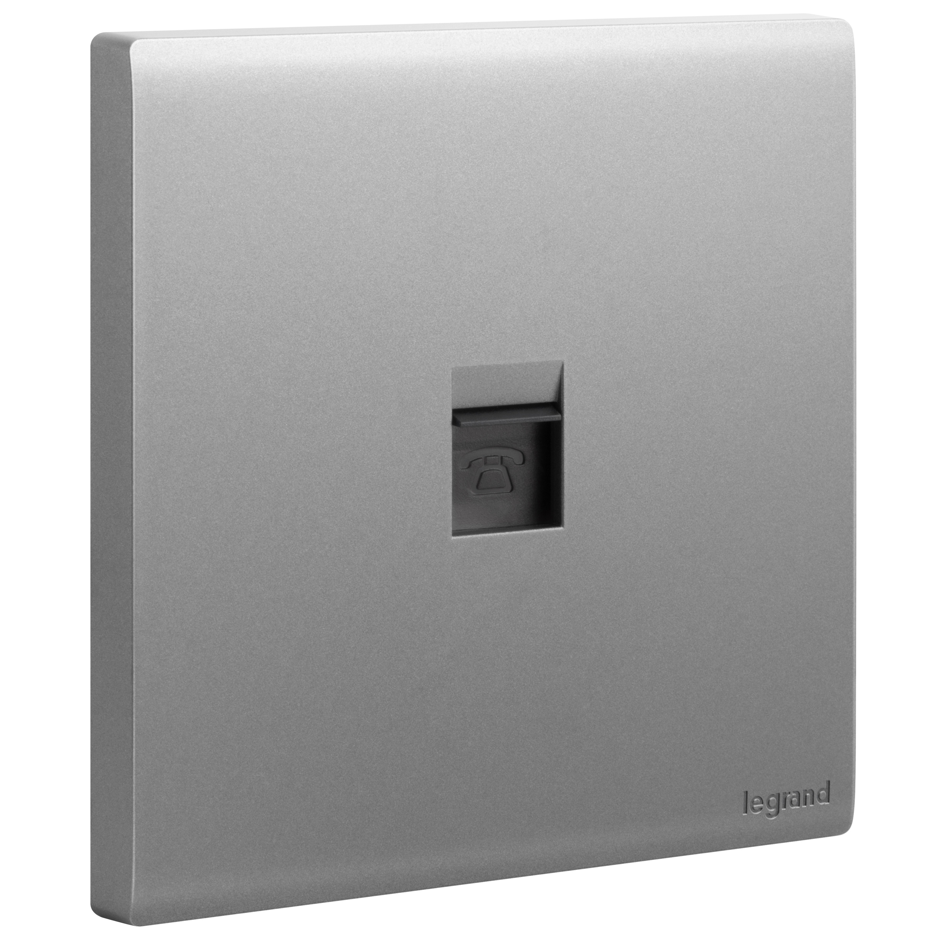 Obria RJ11 Socket - Dark Silver | MEC42017SL | 3414972675475 | Legrand