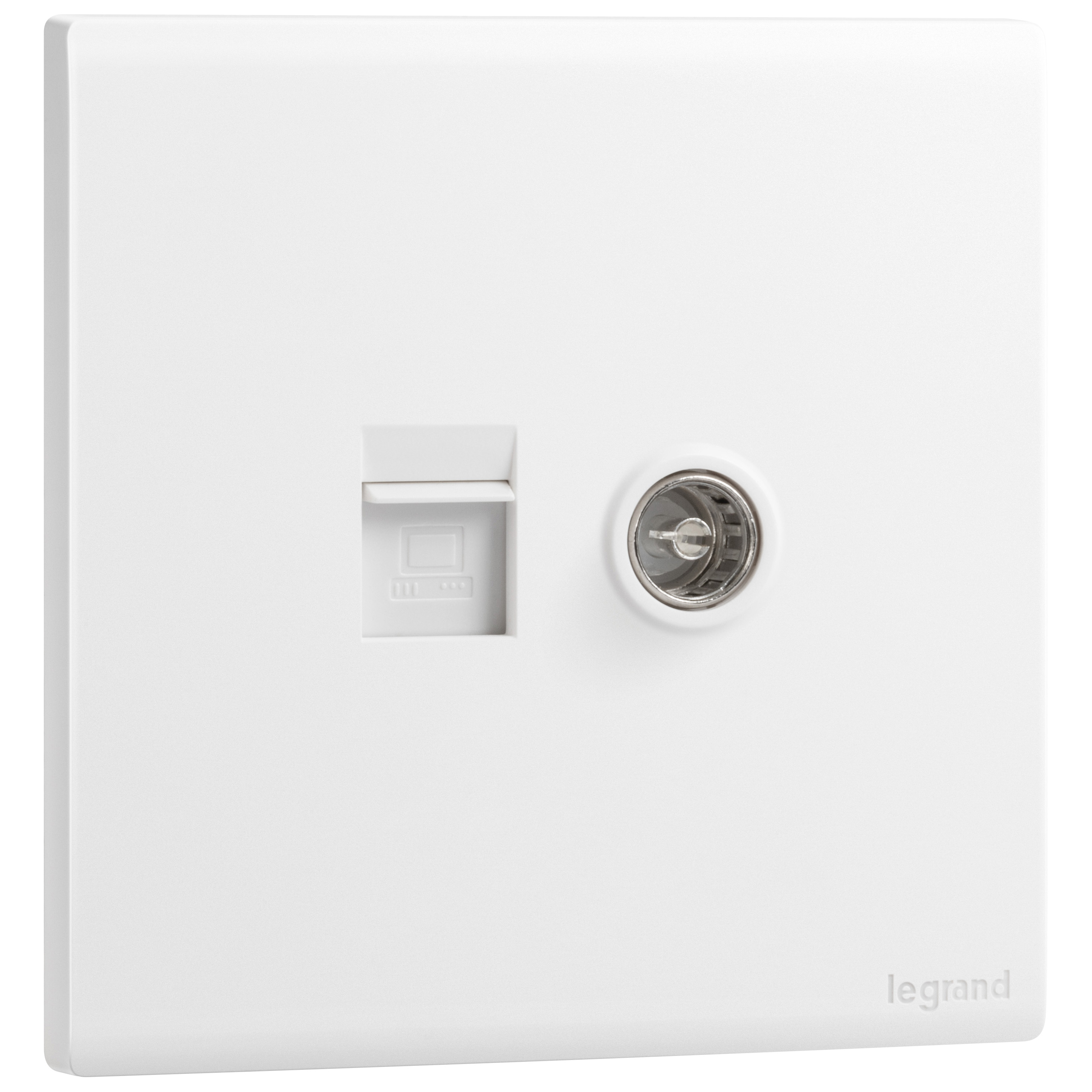 RJ45 Category 6 + TV Female Socket Obria - White | MEC49020WH ...