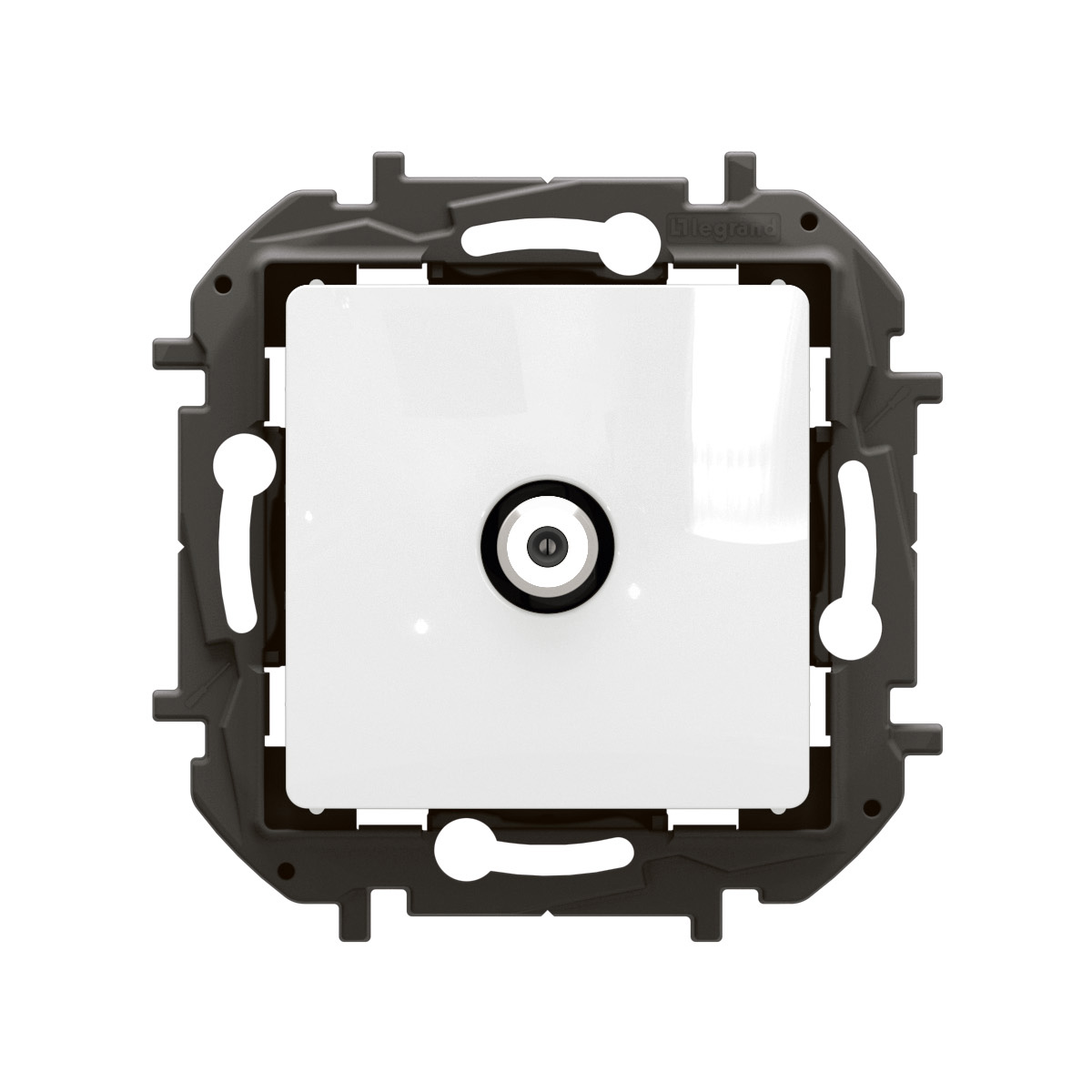 Niloé - TV socket F-type Star White - Flush-mounted end socket - Glossy ...