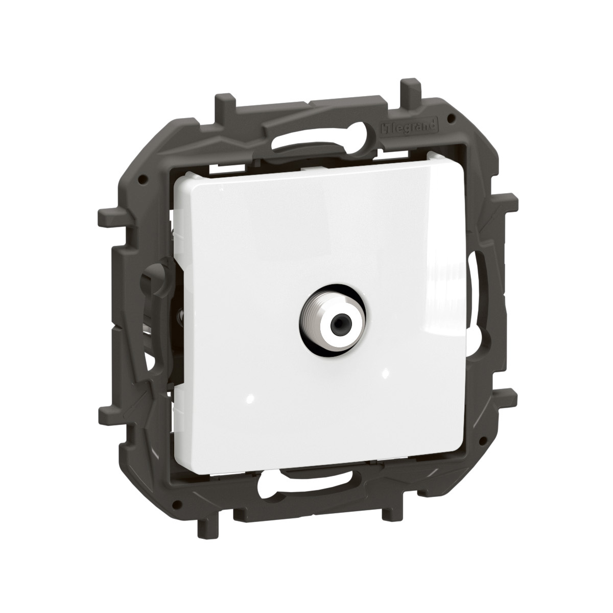 Niloé - TV socket F-type Star White - Flush-mounted end socket - Glossy ...
