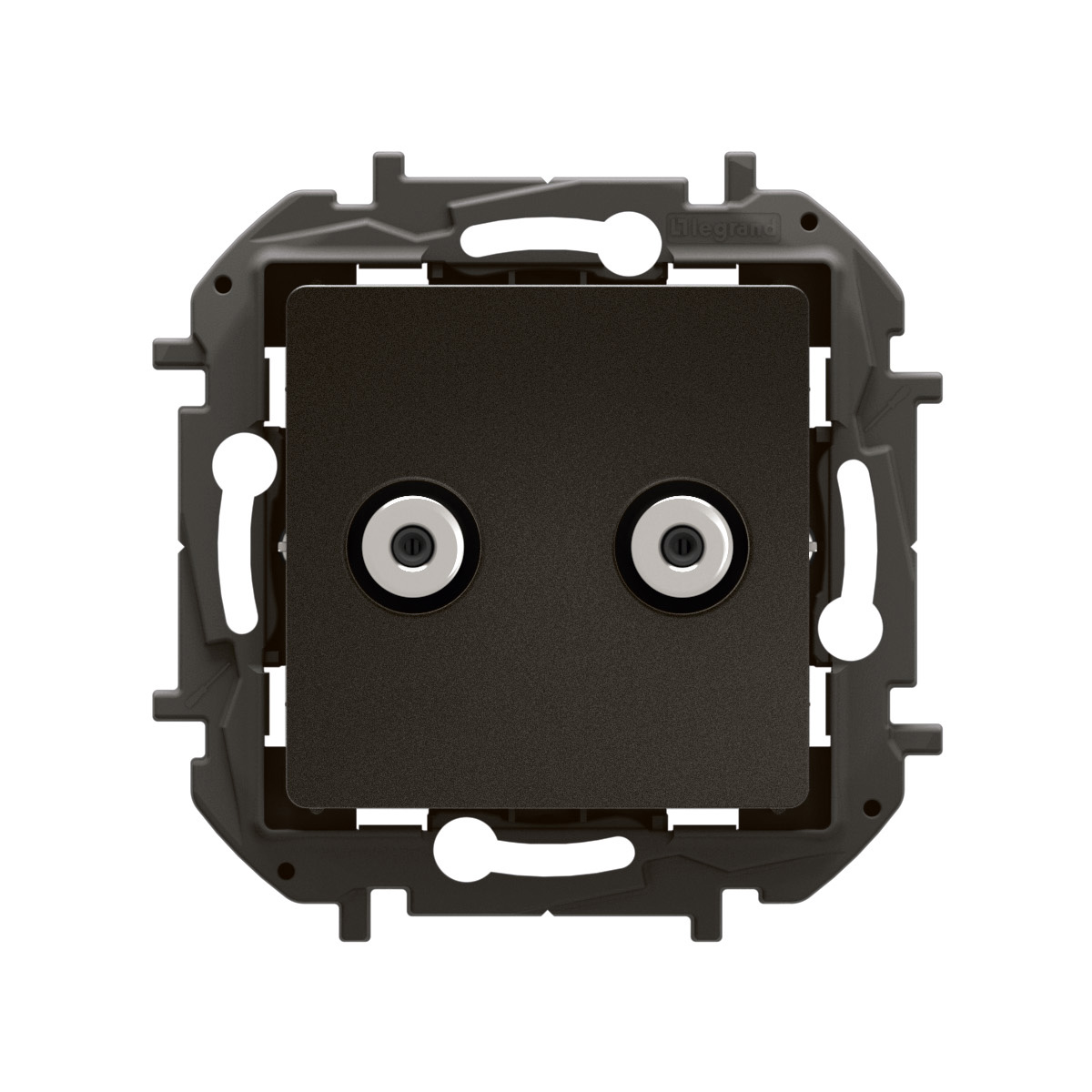 Niloé - TV socket double F-type star black - Flush-mounted - 2 outlets ...