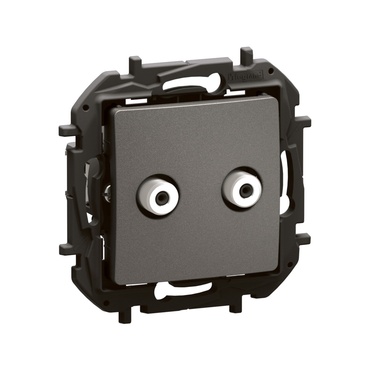 Niloé - TV socket double F-type Star medium grey - Flush-mounted - 2 ...
