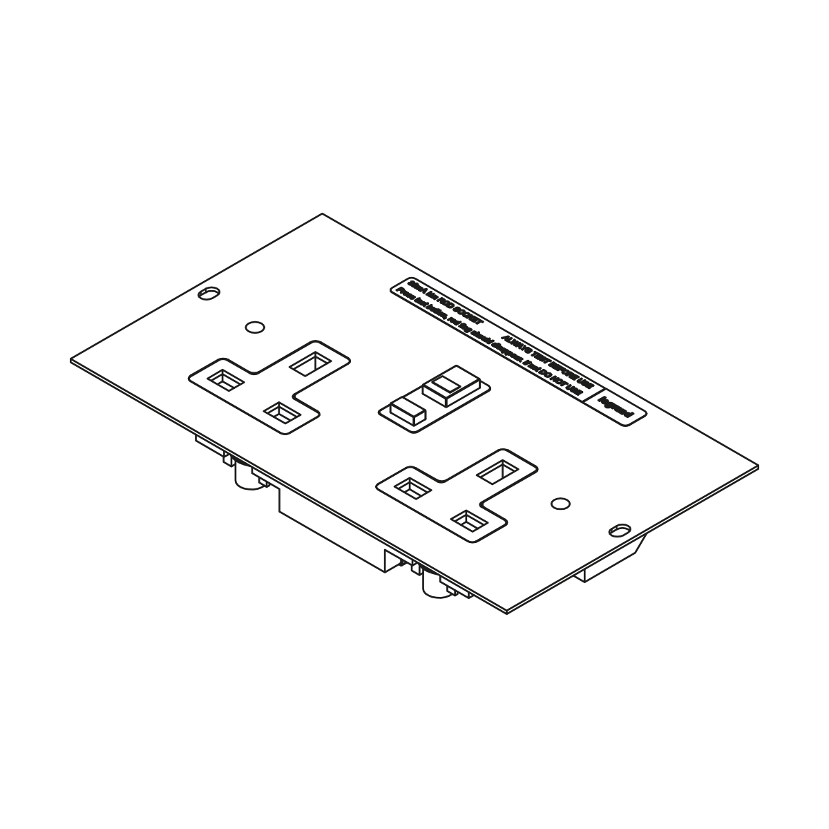 Legrand Floor Box 2 Gang 30mA RCD Socket Outlet Plate Clean Earth 100mm ...