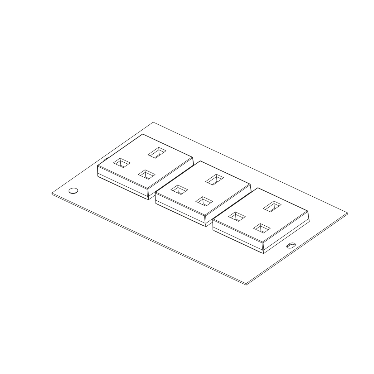 Legrand Floor Box 3 Gang 13A Unswitched Socket Outlet Plate Clean Earth 75mm | SP4310 ...