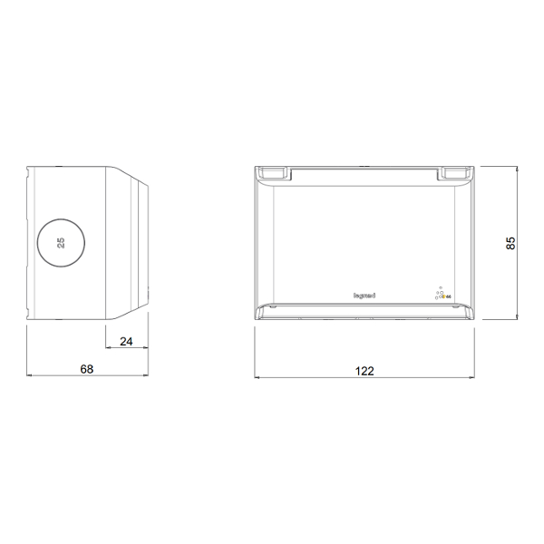 Legrand Aqua IP44 Arteor 3 Module Surface Mount Adaptor Cement Grey ...