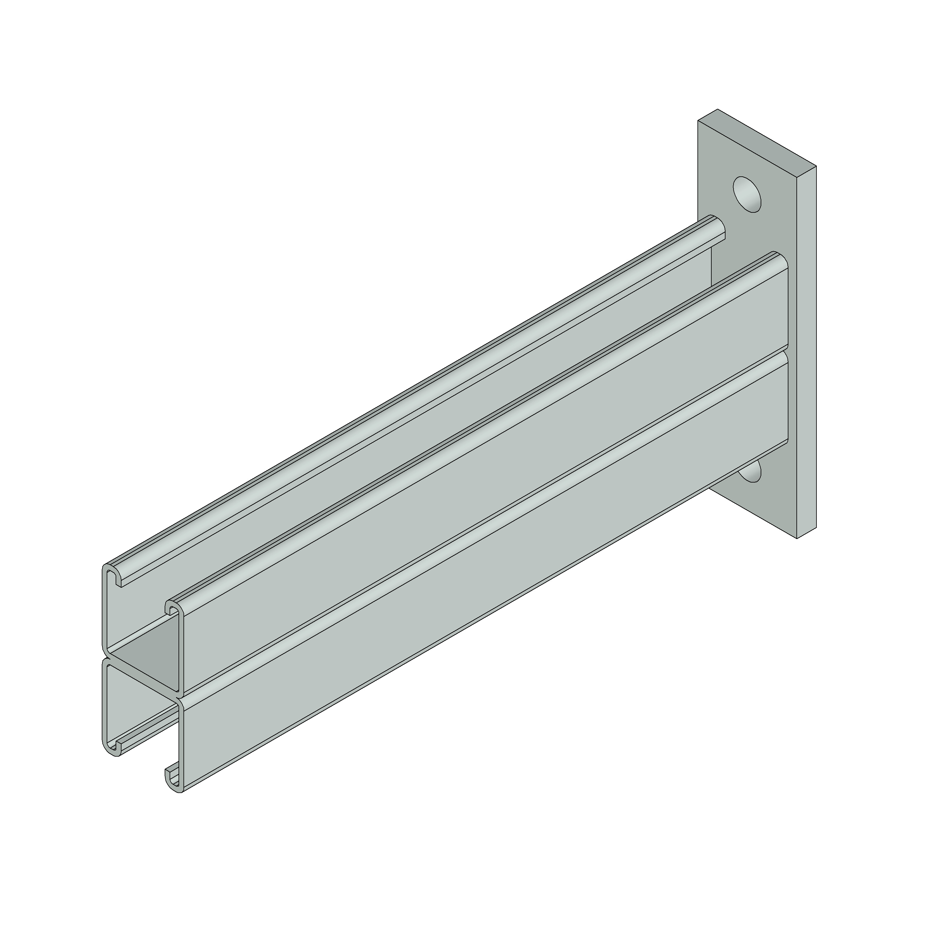EM Series Hot Dip Galvanised Back to back Cantilever Bracket 600mm ...