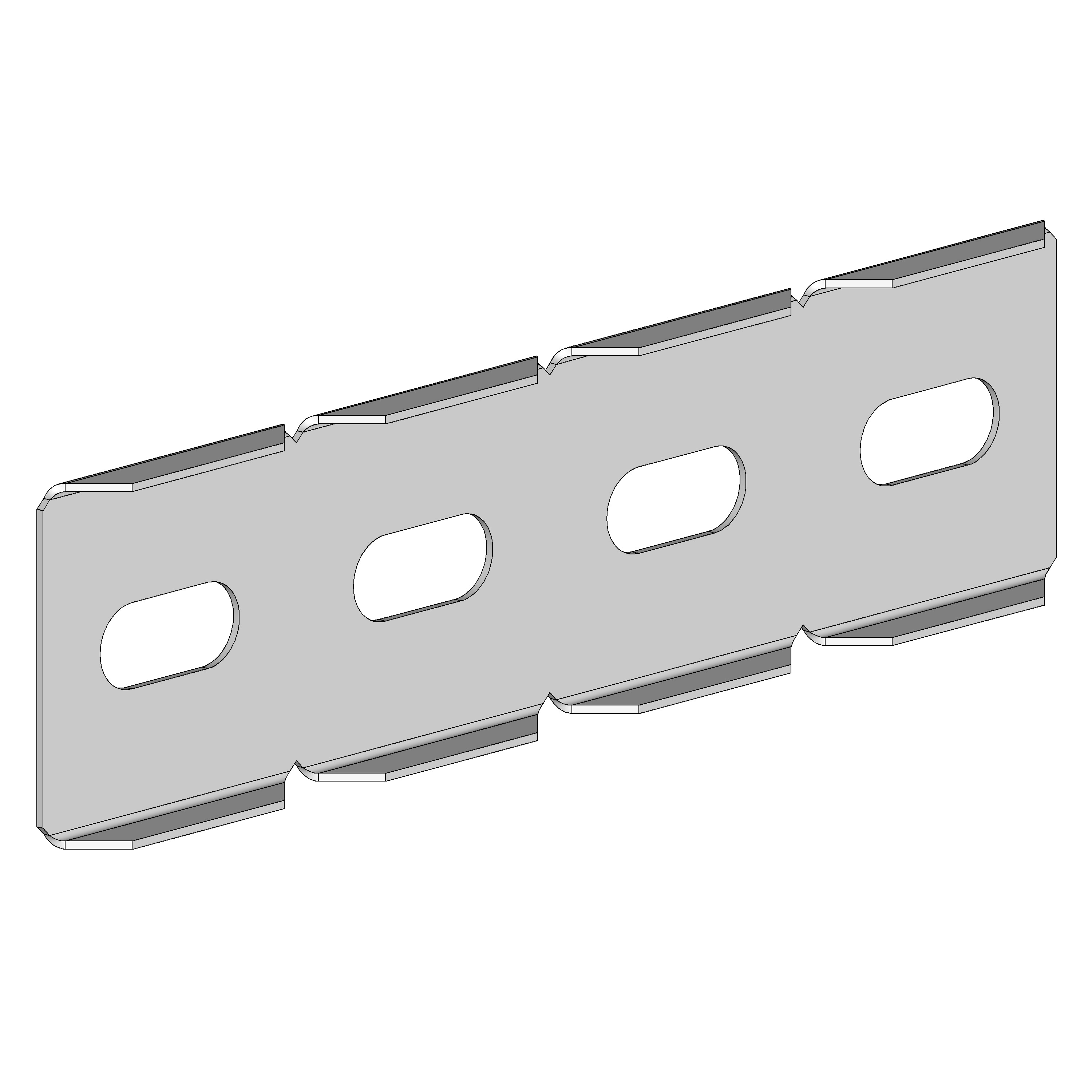 EMT3 Pre-Galvanised Outer Radius Horizontal Bend Plate Pressed x 2.4M ...