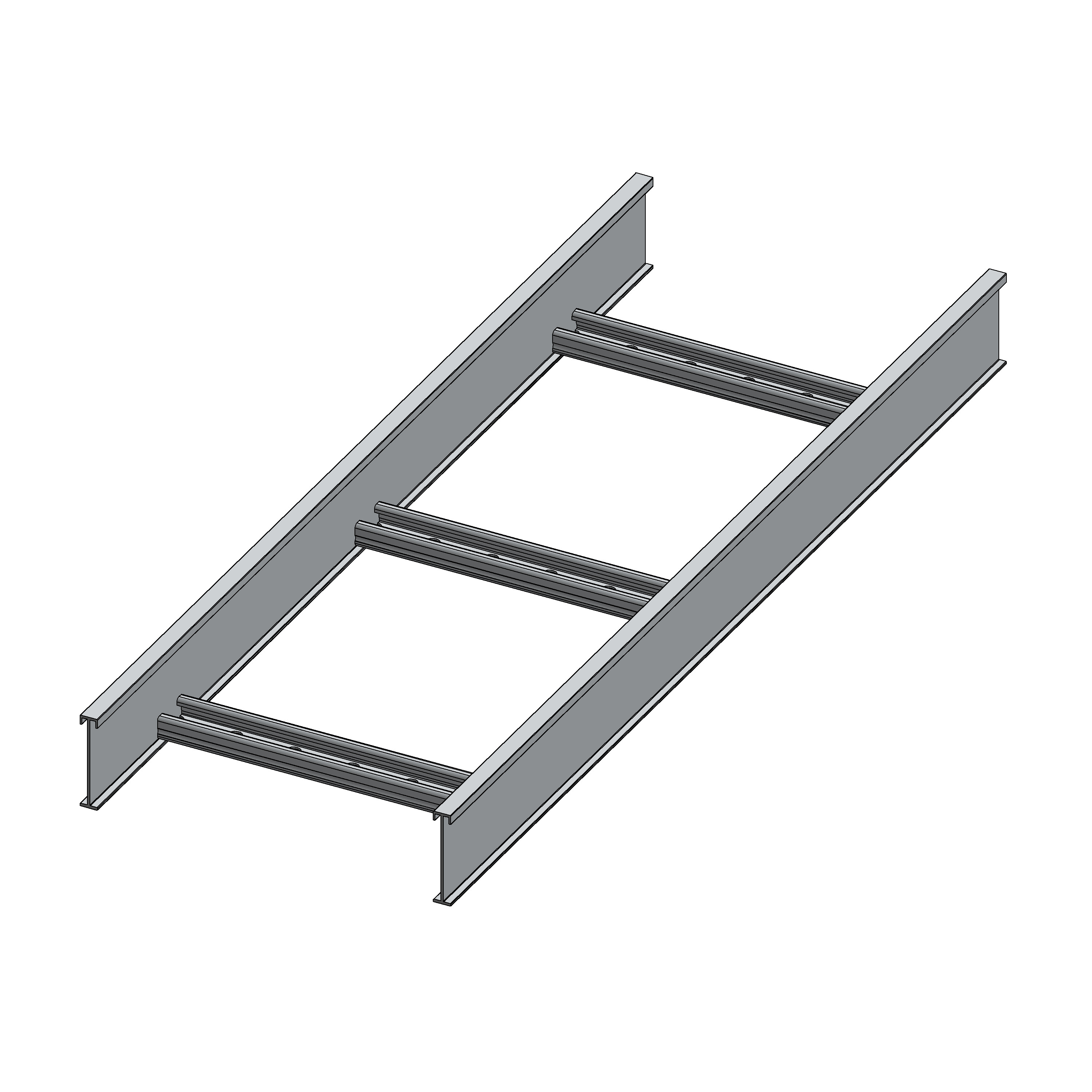 Nema 12A Aluminium Cable Ladder 600mm x 6M Length | N12A600AL | MSS