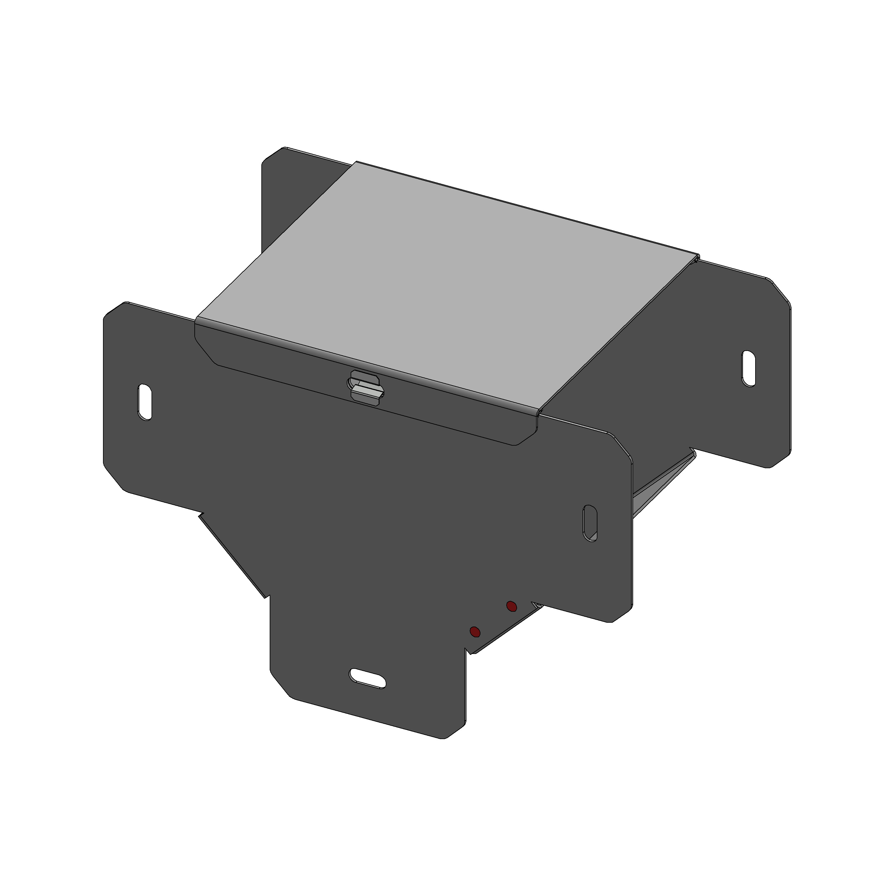 Steel Trunking Pre-Galvanised Horizontal T-Section with Outside Lid ...