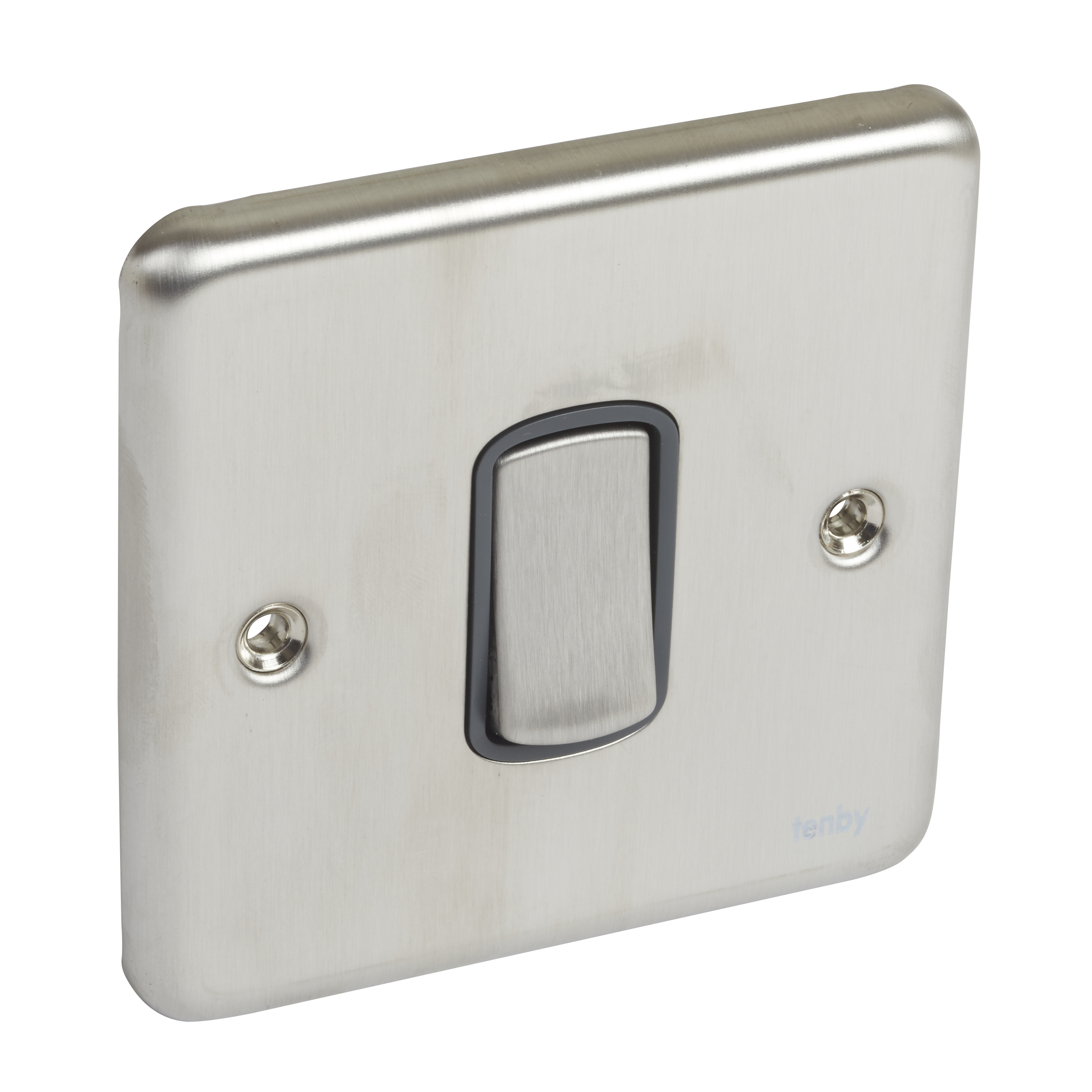 Synergy 1 gang 2-way switch - 10AX - Brushed Stainless Steel | 748412 ...