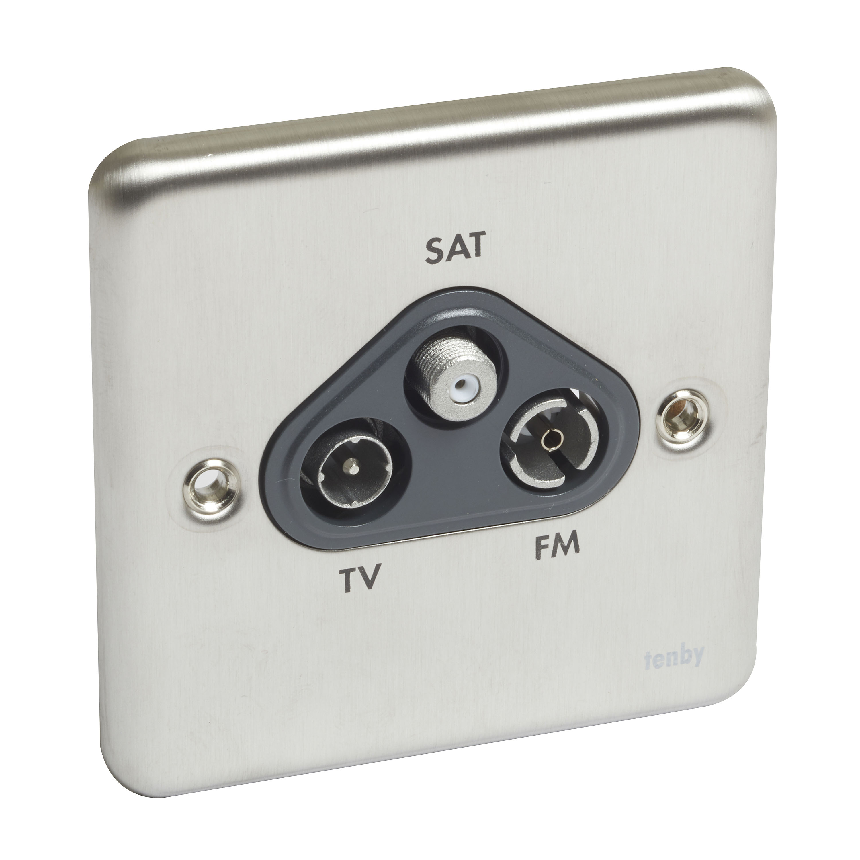 Synergy TV-R-SAT socket Brushed Stainless steel | 748473 ...